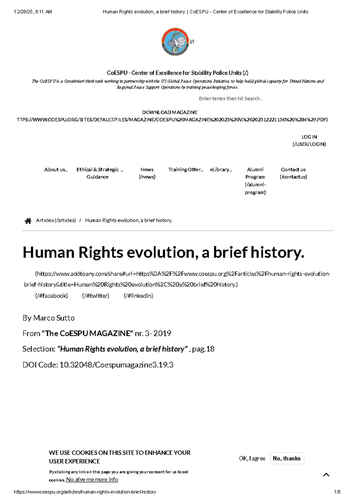Human Rights Evolution: A Brief History - CoESPU Insights - Studocu