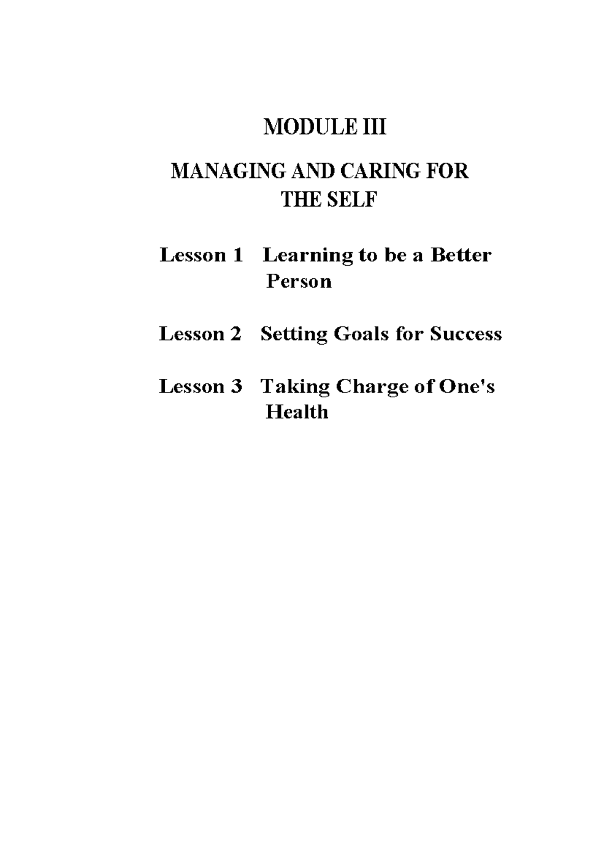 Inbound 86081982013 60979364 - MODULE III MANAGING AND CARING FOR THE ...
