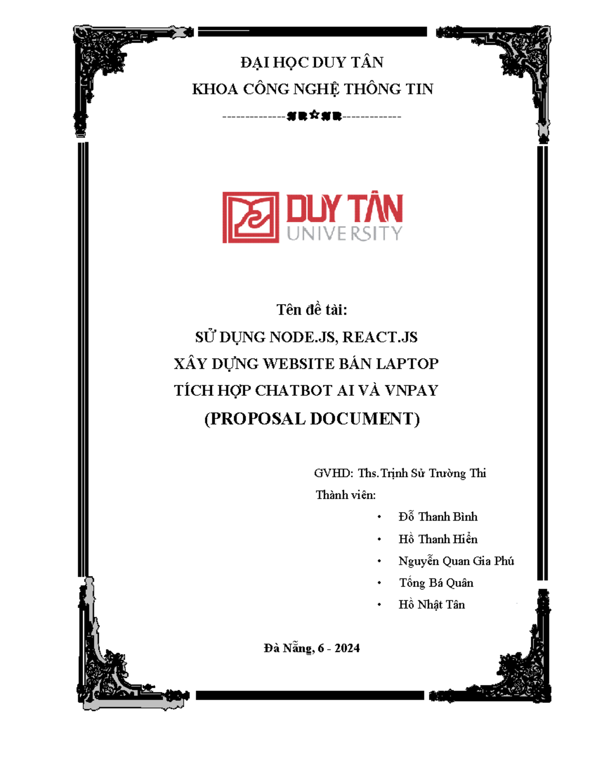 Đề Tài: Xây Dựng Website Bán Laptop Tích Hợp Chatbot AI và VNPAY ...