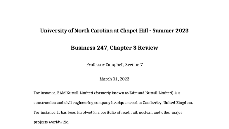 Business 247 Chapter 3 Comprehensive Review Notes - Studocu