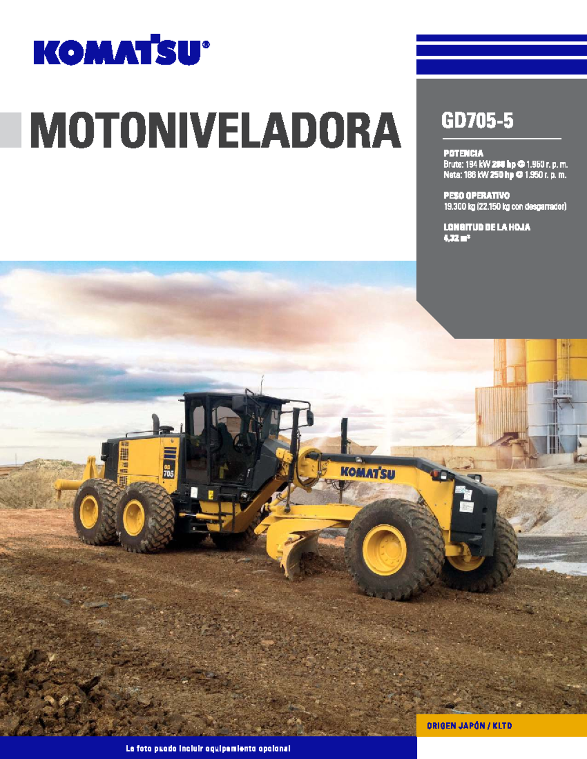 FT MN GD705: Especificaciones y Características de la Motoniveladora ...