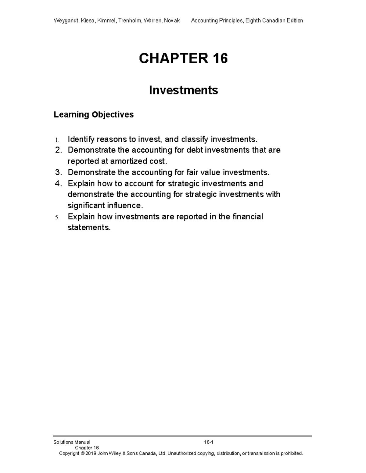 E Book - Chapter 16 - Investment Problems & Solutions Guide - Studocu