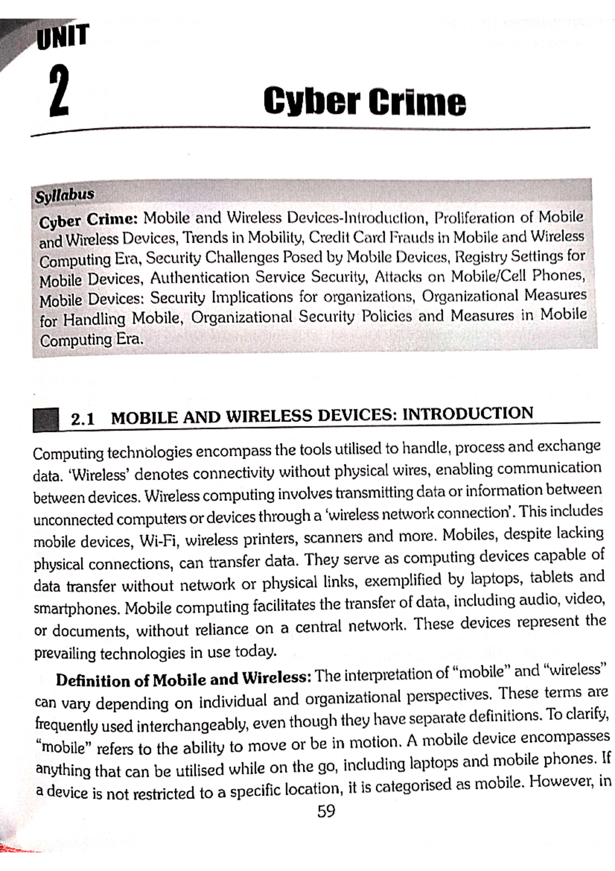 Unit 2: Understanding Cyber Crime in Mobile & Wireless Devices - Studocu