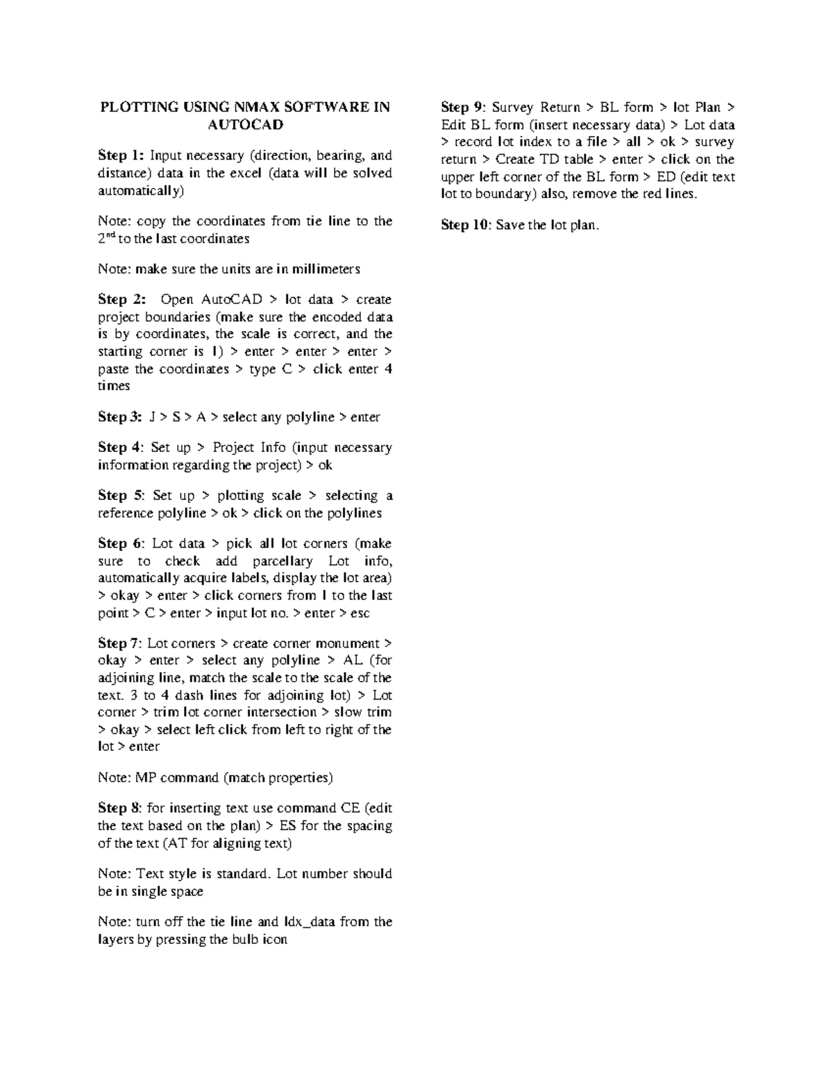 PLOTTING 101: NMAX Software Notes for AutoCAD Use - Studocu