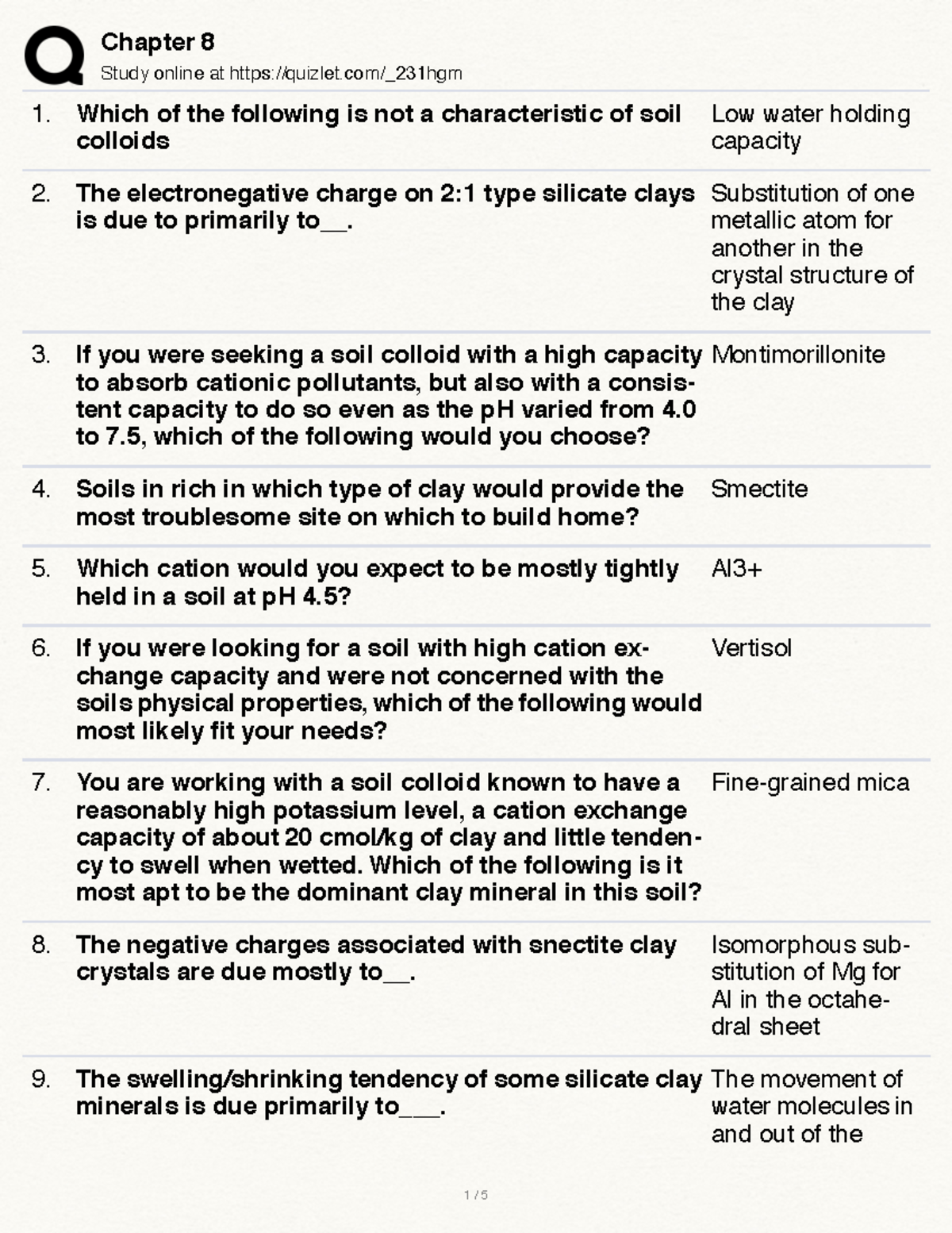 SSC 200 Soils Practice Questions and Exam Review - Studocu