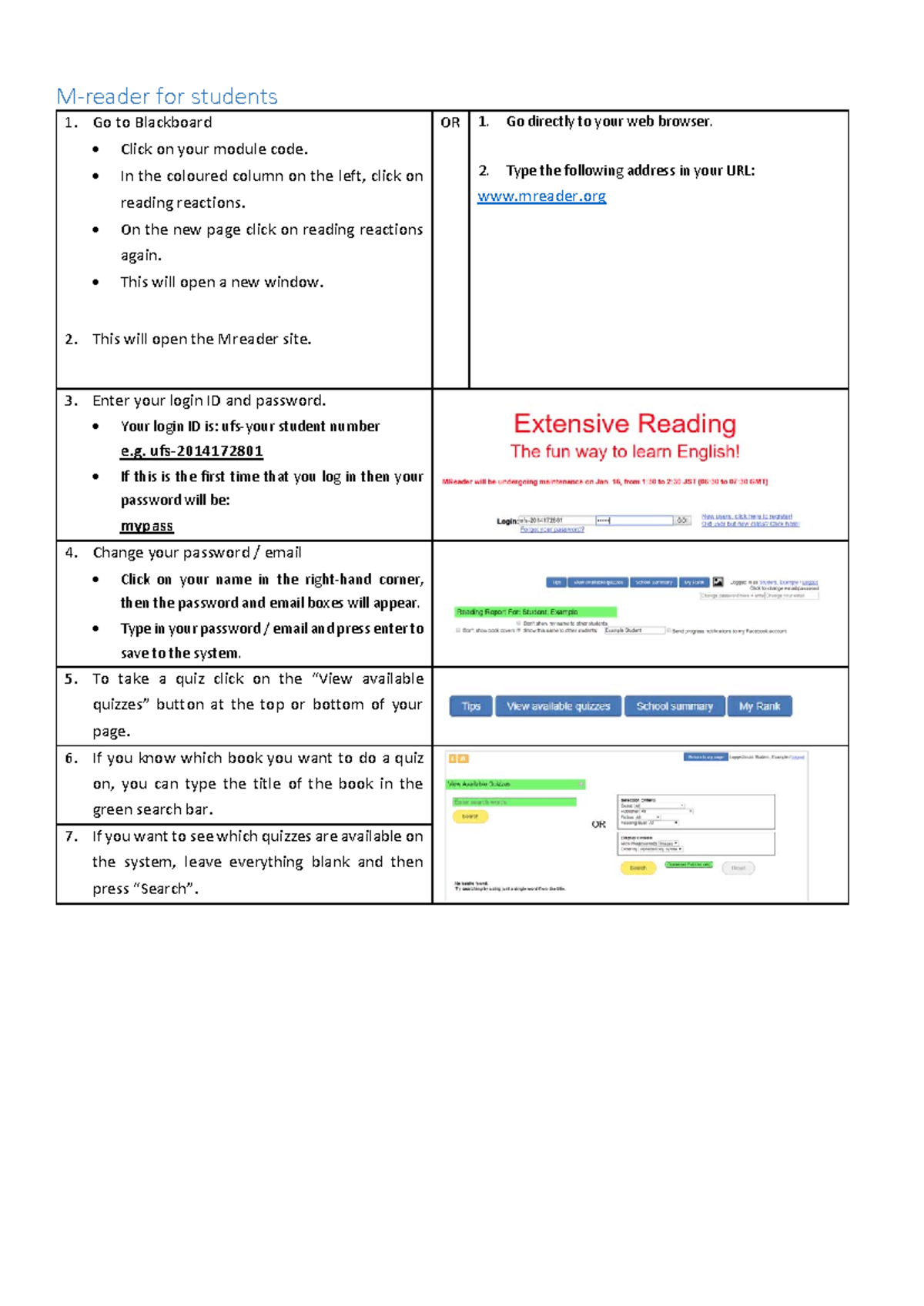 Mreader for students HOW TO guide 2020 - M‐reader for students Go to ...