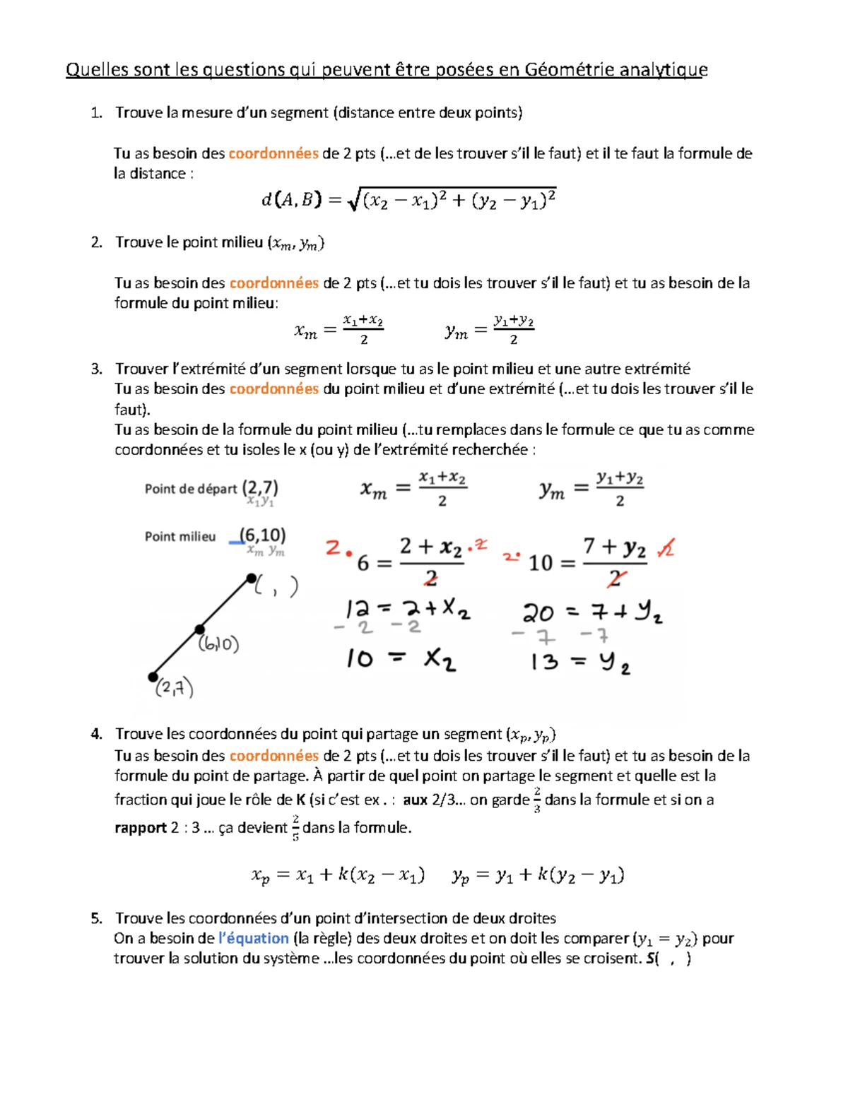 C2 AIDE Mémoire MATH SN 4e SEC - Sommet et Fonction Quadratique - Studocu