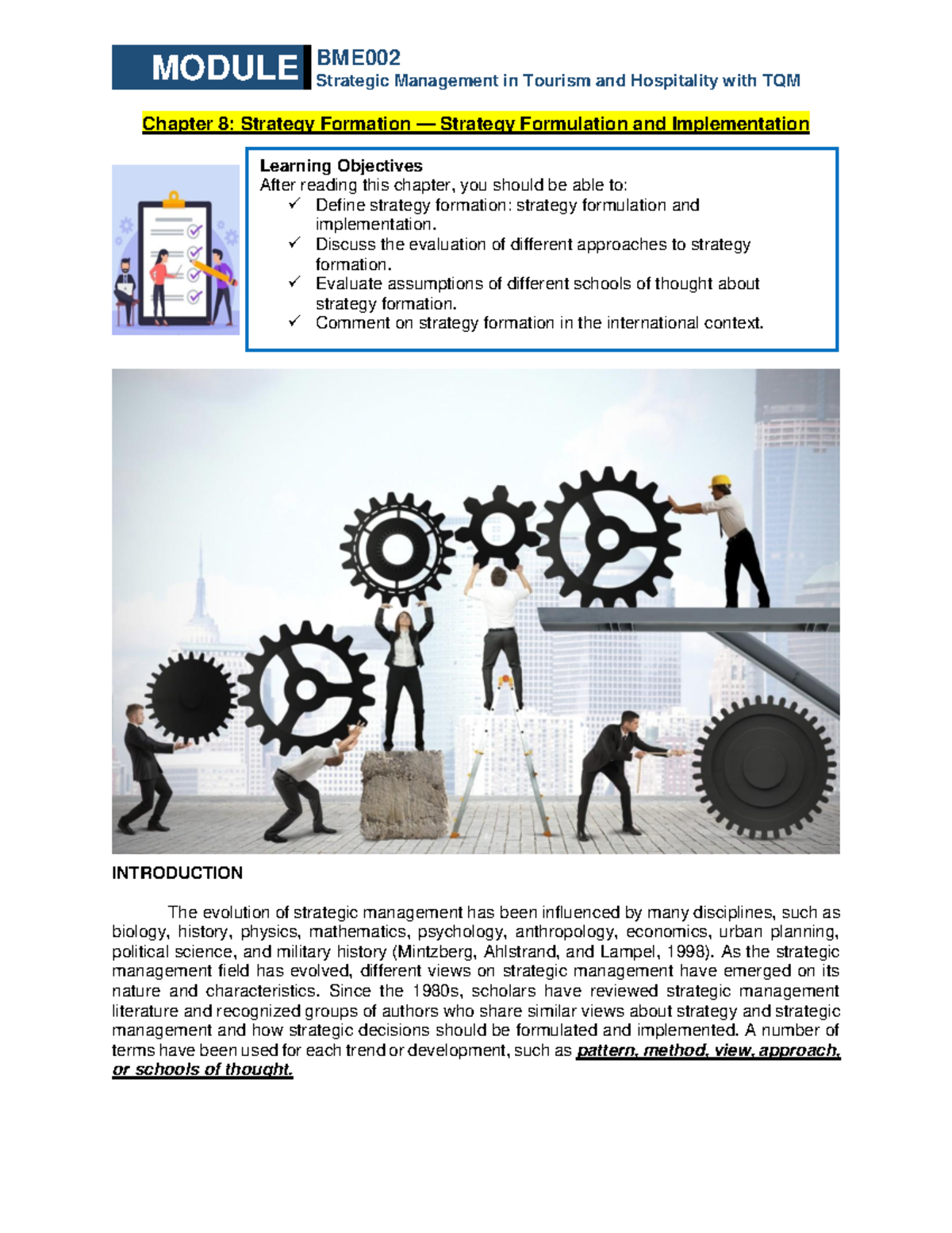 Chapter 8 Strategy Formation — Strategy Formulation and Implementation ...