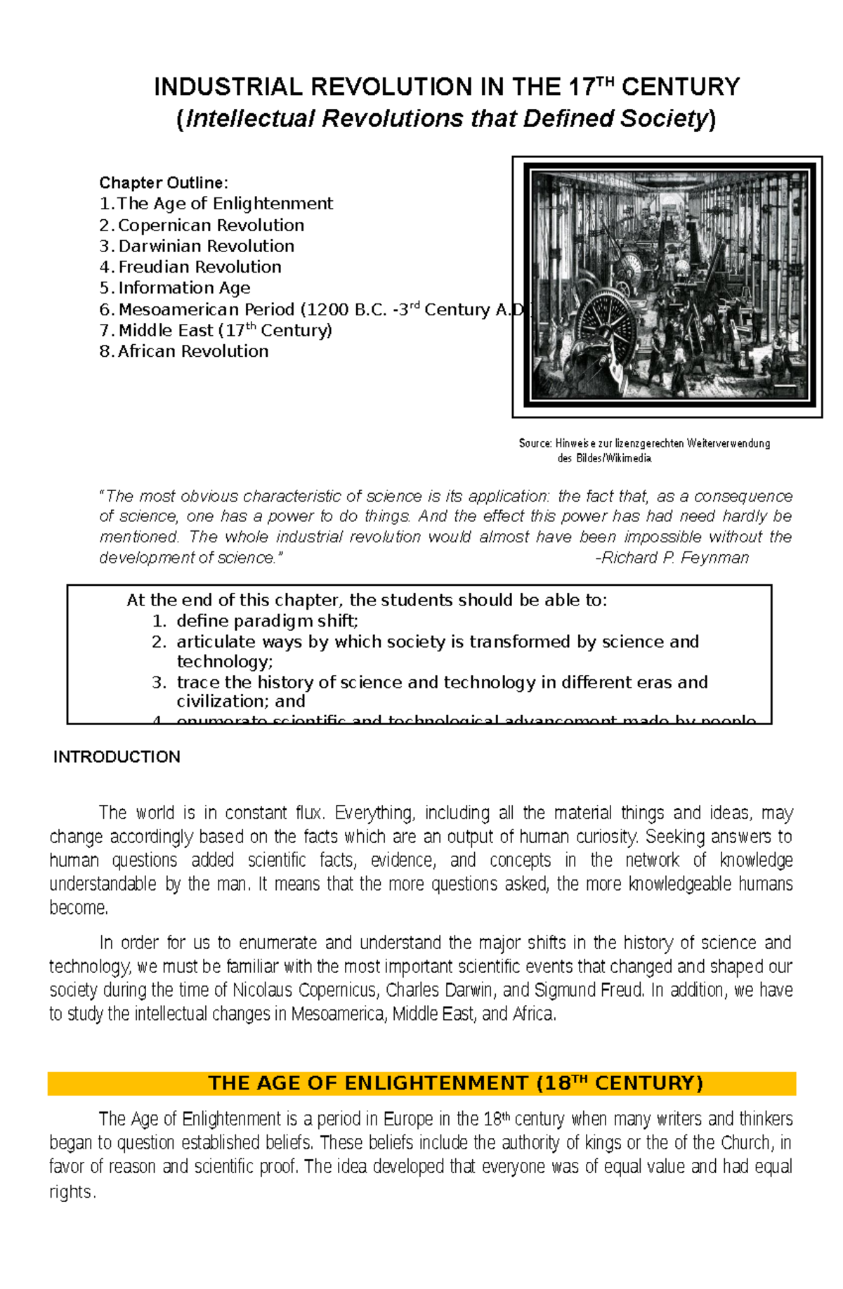 STS Chapter 7 - Industrial Revolution and Intellectual Shifts - Studocu