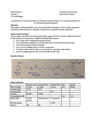 Module-2 lab report - Title: Experiment 4A: Determination of the Partition Coefficient of ...