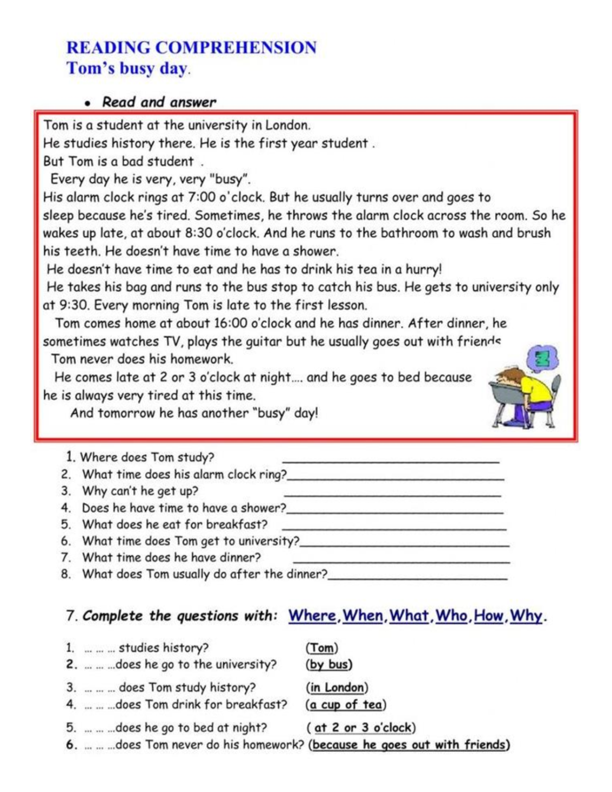 Reading Comprehension G5: Busy Day and Magic Umbrella Stories - Studocu