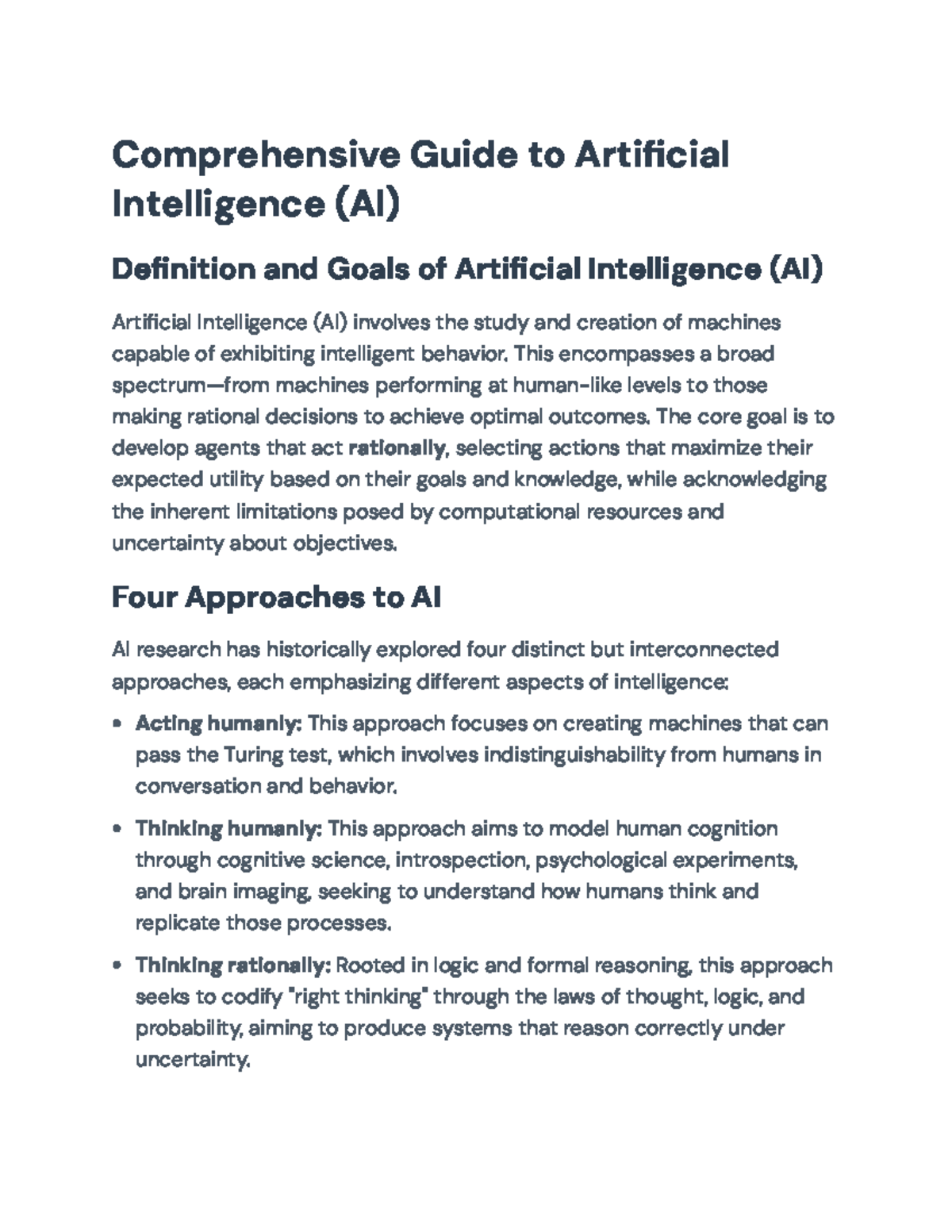 Comprehensive Overview of AI: History, Foundations, and Future ...