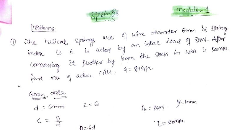 Module 2 (Springs) - Detailed Study Notes - Studocu