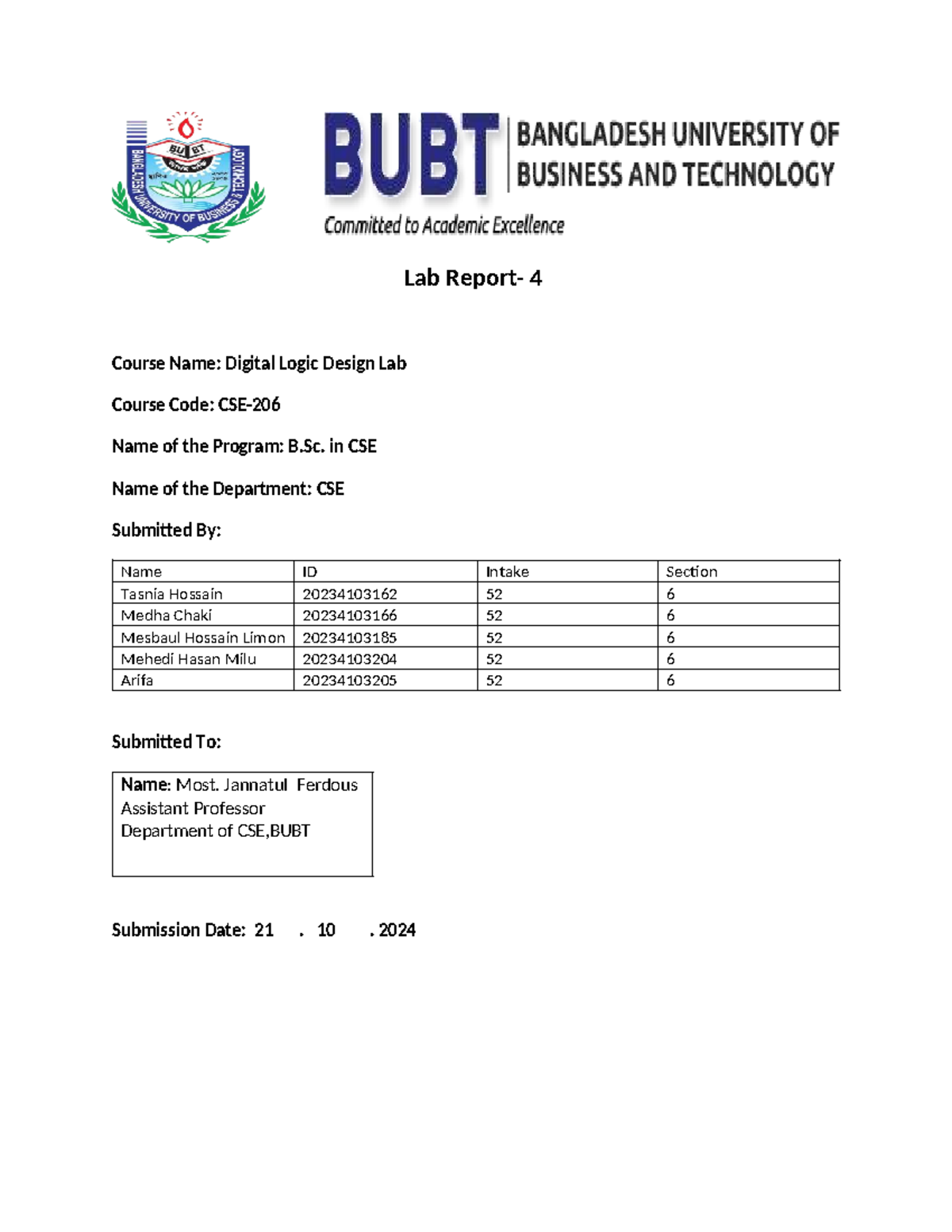 Lab 4 Report: Boolean Algebra Simplification in Digital Logic Design (CSE) - Studocu