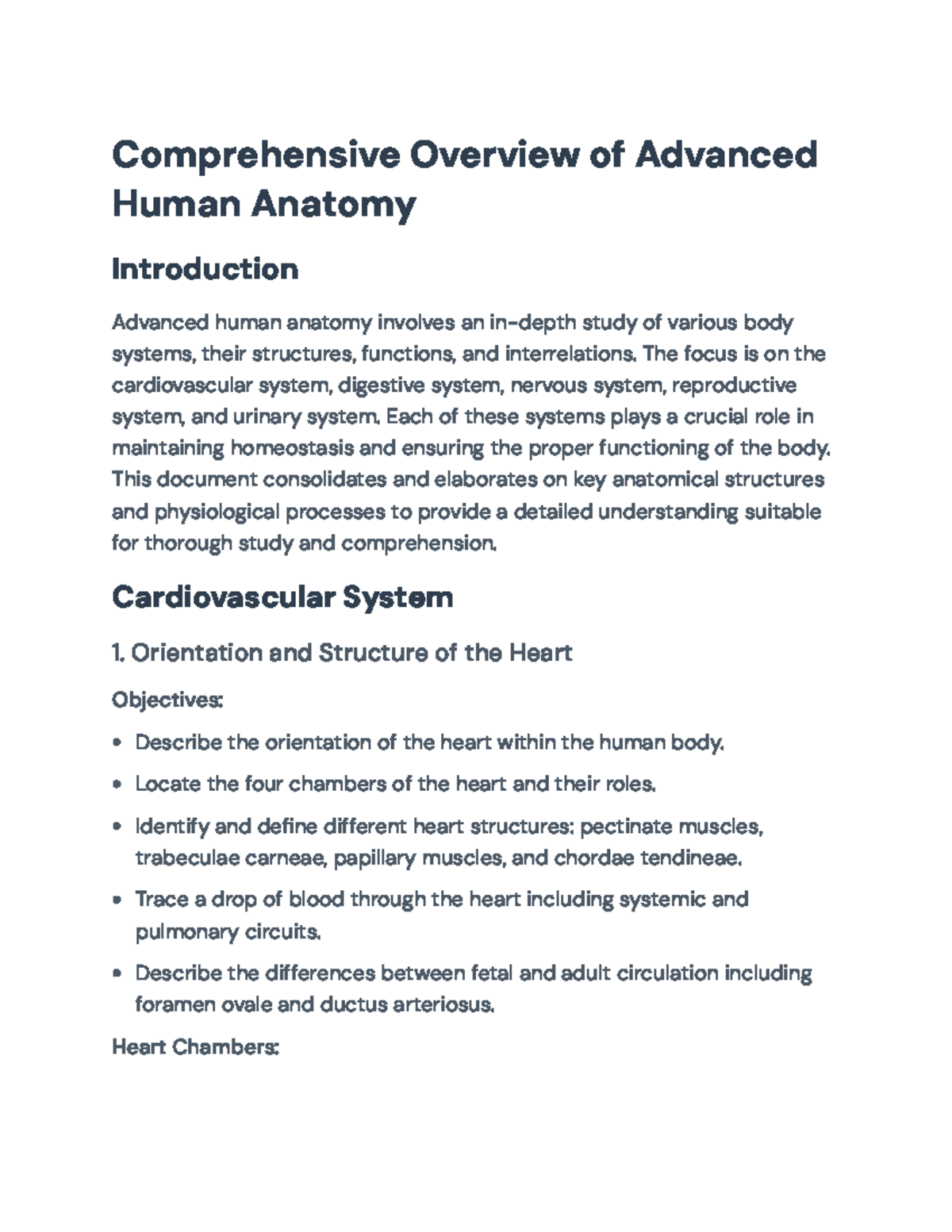 Advanced Human Anatomy Overview: Key Systems and Functions ...