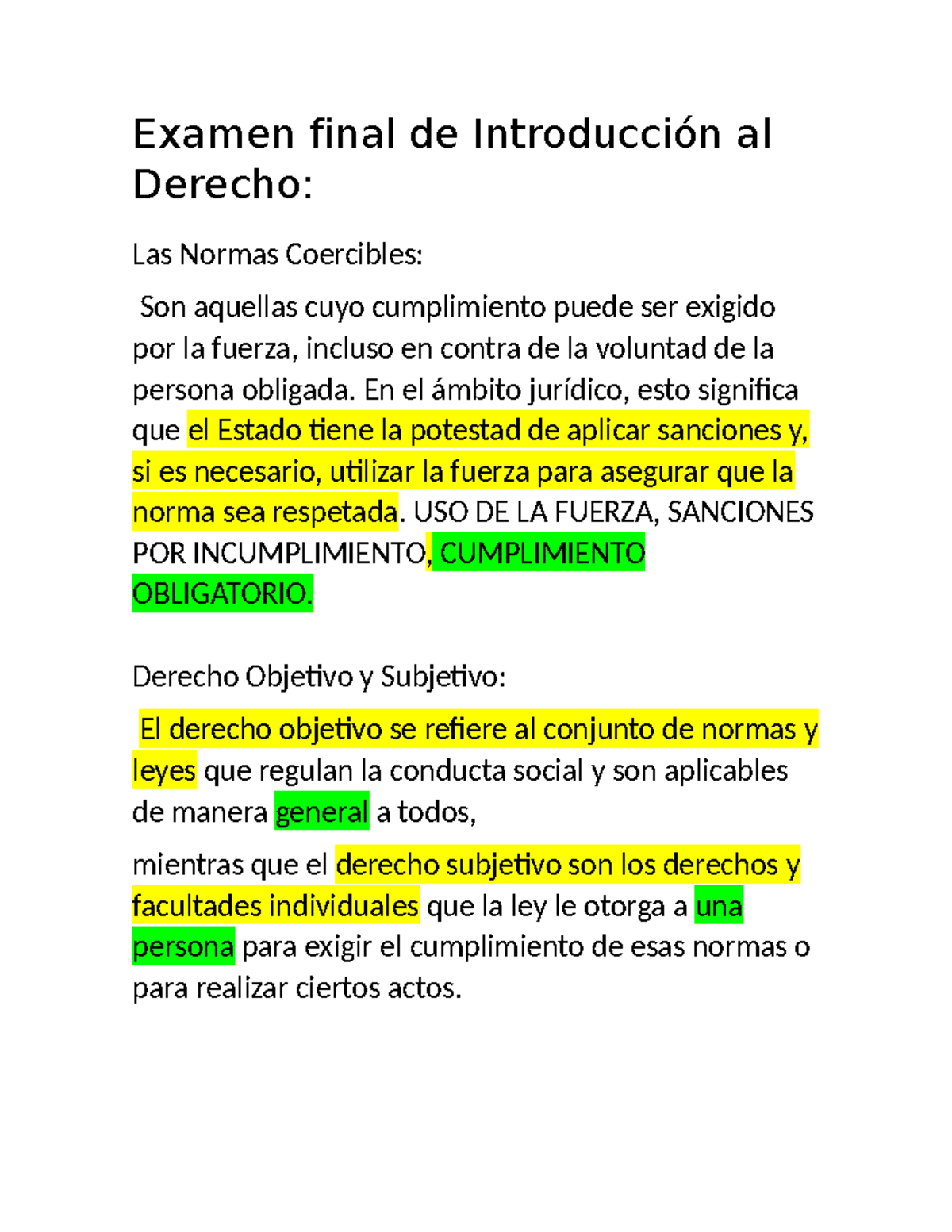 Resumen final de Derecho Base: Normas Coercibles y Validez Jurídica ...