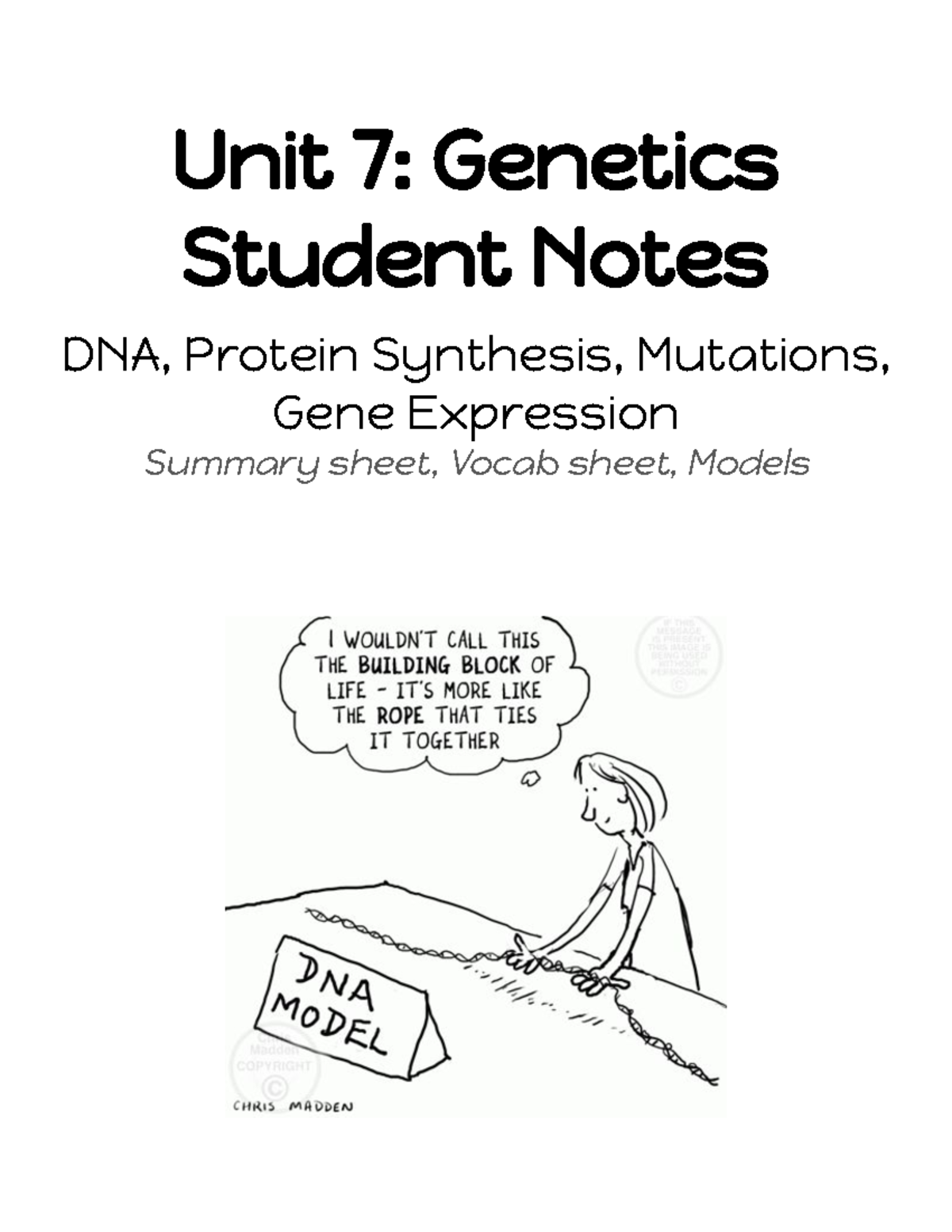 Unit 7 Genetics Notes and Study Guide - Filled In - Studocu