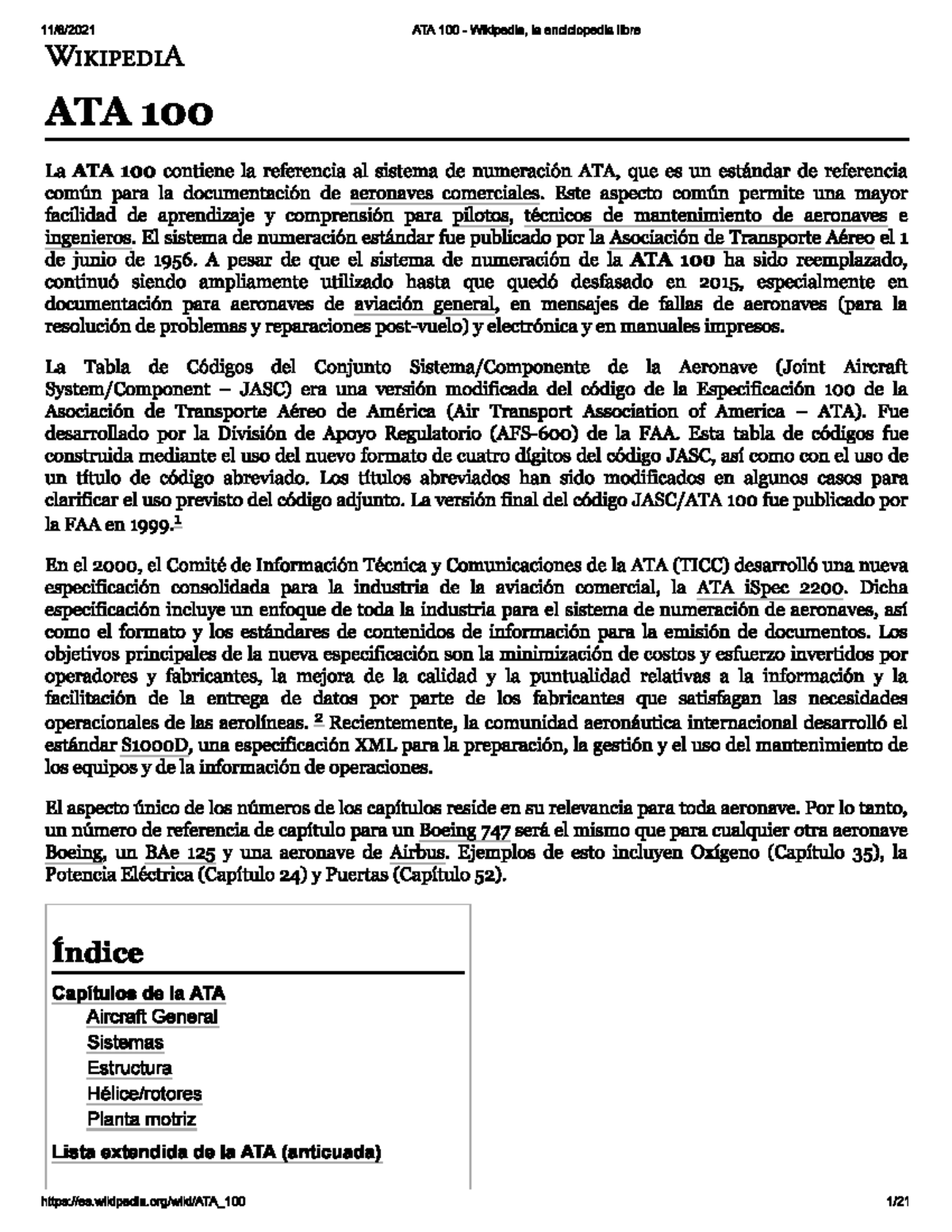 ATA 100: Estándares y Especificaciones en Documentación Aeronáutica ...
