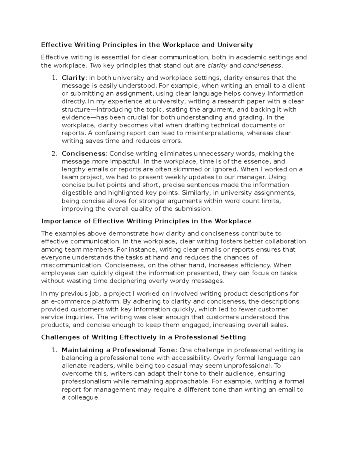 Effective Writing Principles for Success: Workplace & Uni Insights ...