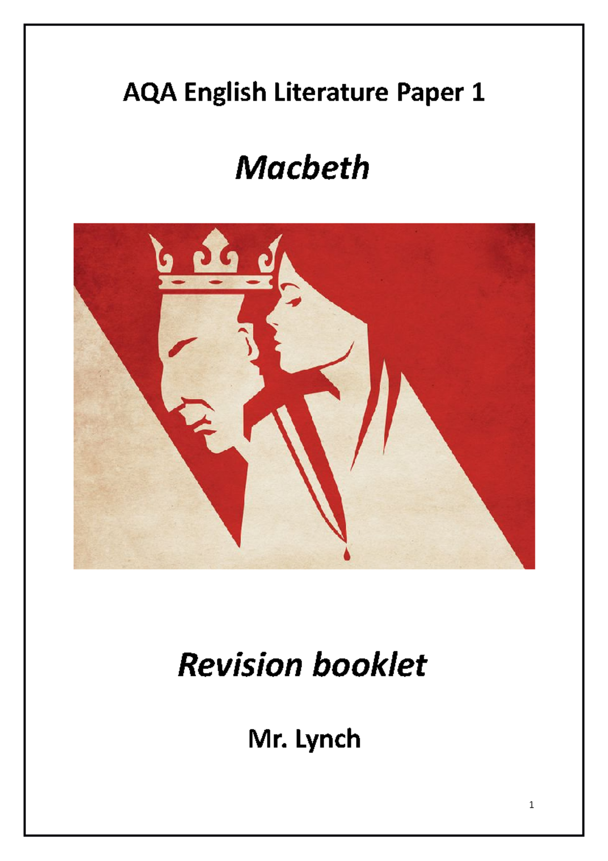 AQA English Literature Paper 1: Macbeth Character Analysis & Revision ...