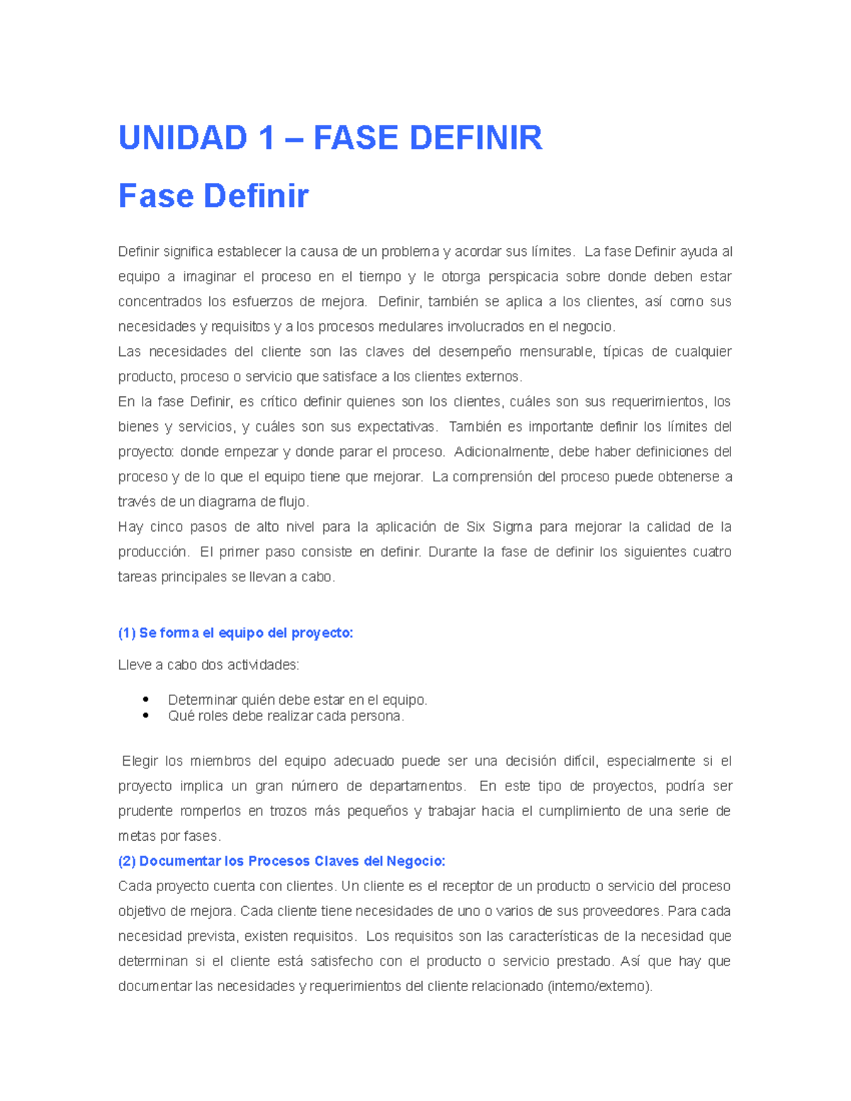 Modulo 2 - Fase Definir - Apuntes minitab - UNIDAD 1 – FASE DEFINIR ...