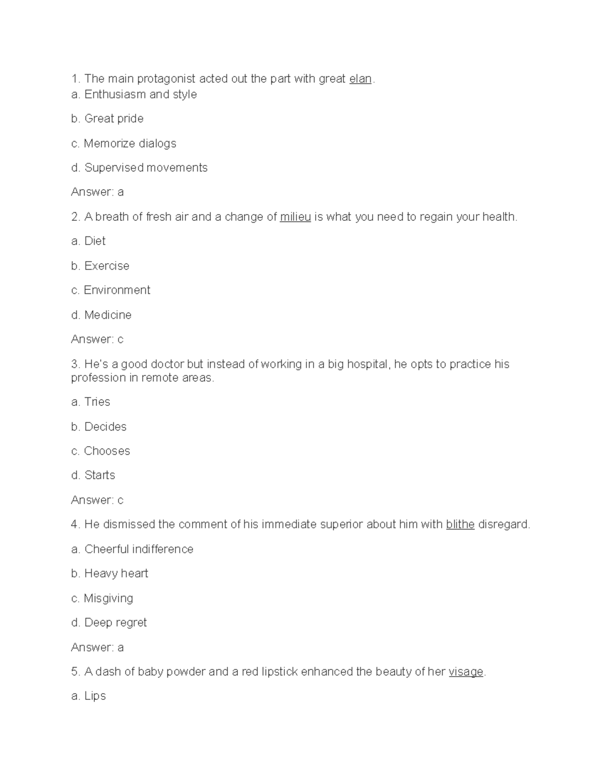 Verbal Ability Part 3 - Practice Questions and Answers - Studocu