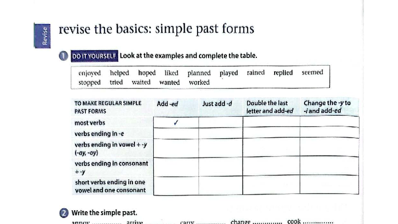 Revise the Basics: Simple Past Forms (ENG 101) - Studocu