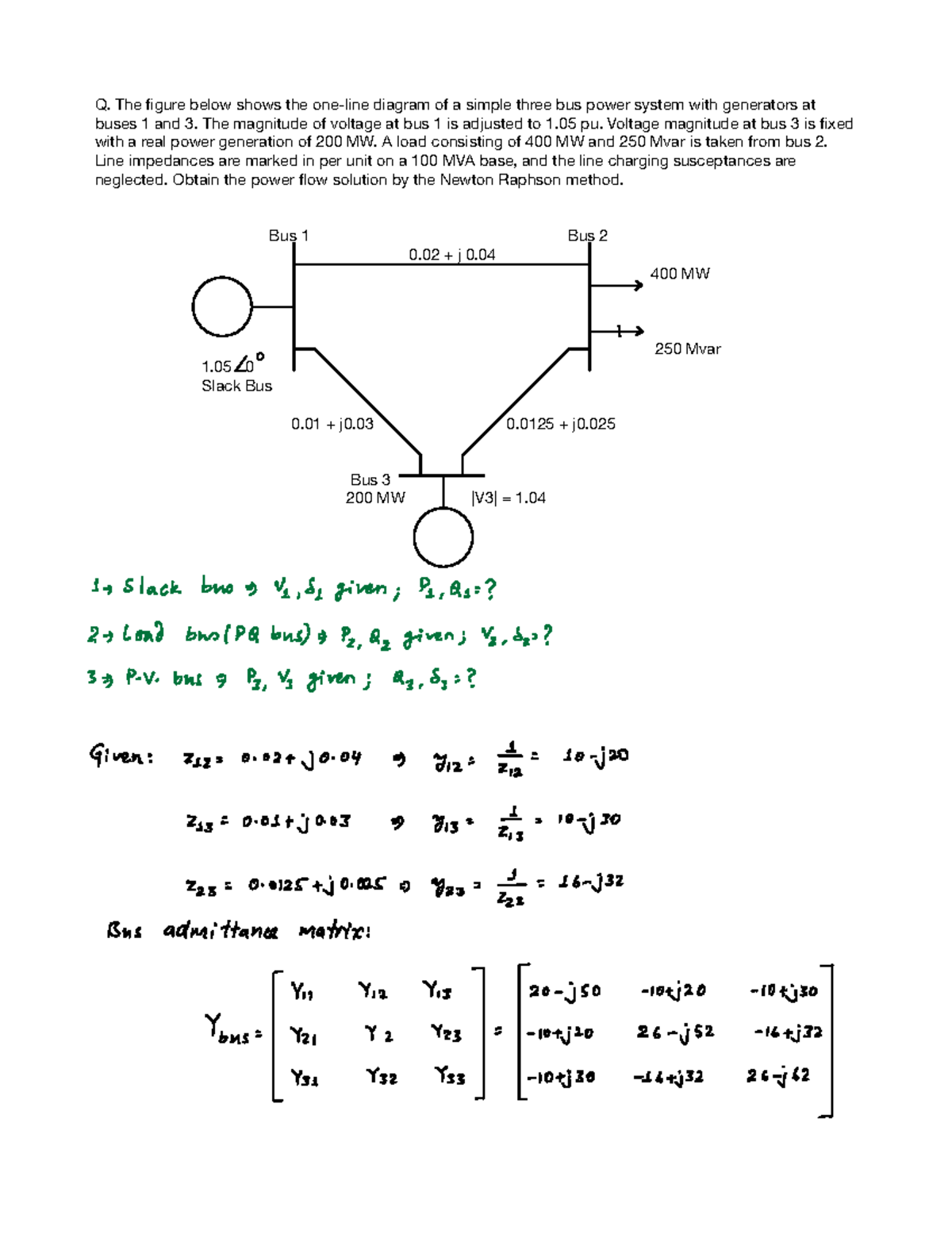 Load Flow Analysis - Tutorial 7 for Power Systems (EE 301) - Studocu