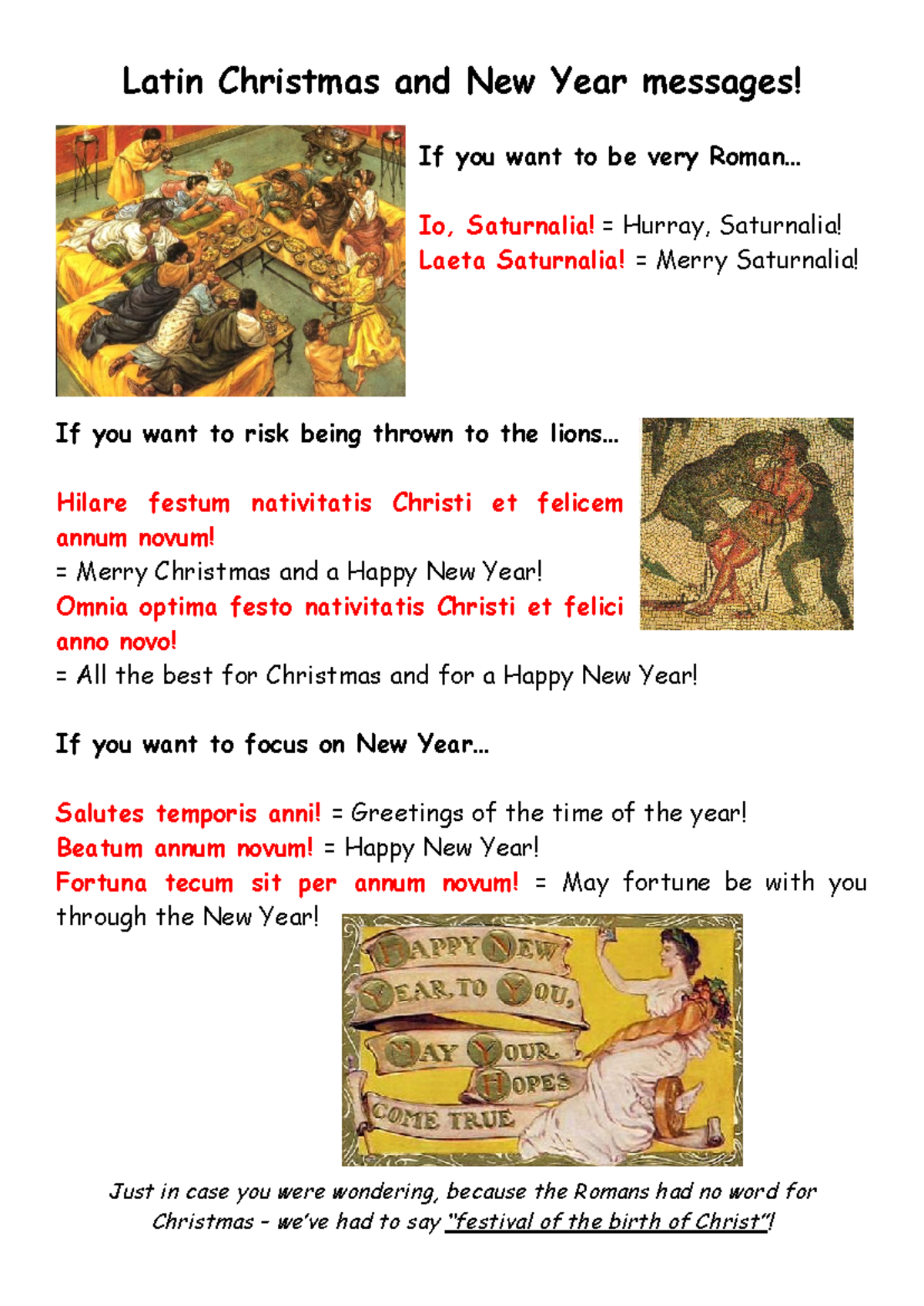 Latin Christmas & New Year Messages: Greetings & Wishes - Studocu