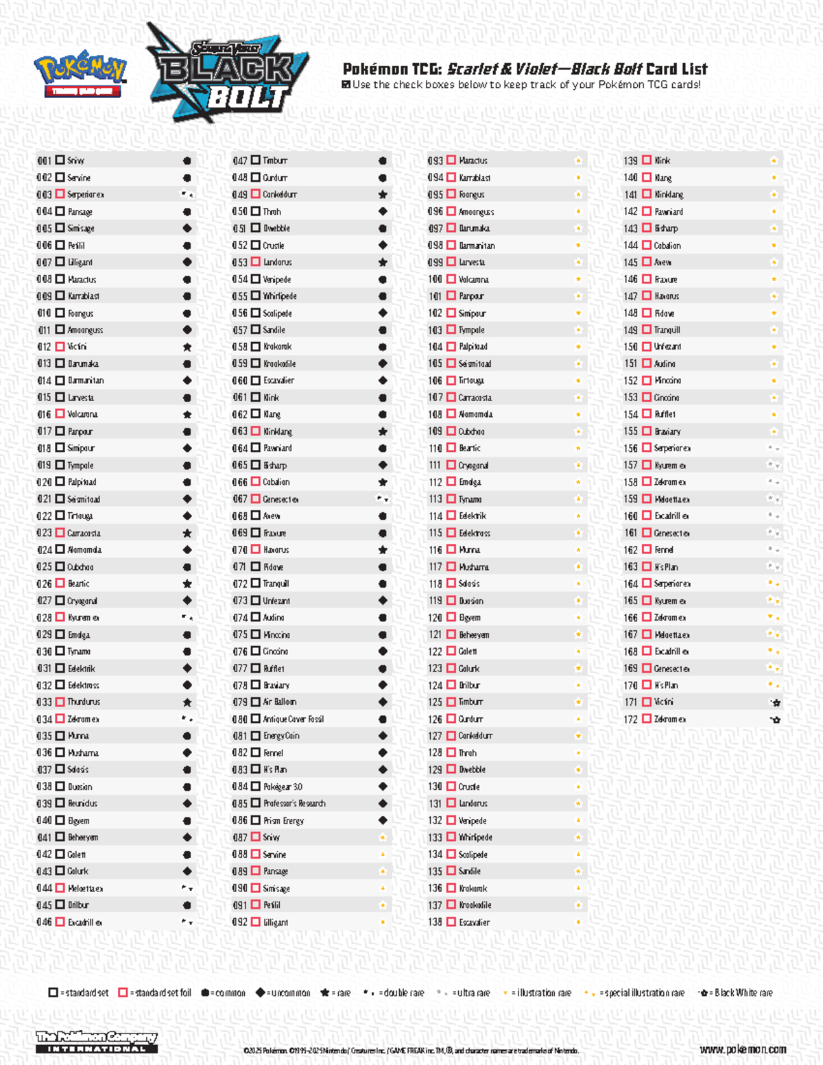 Pokémon TCG: Scarlet Bolt Card List (Black & White) - Studocu