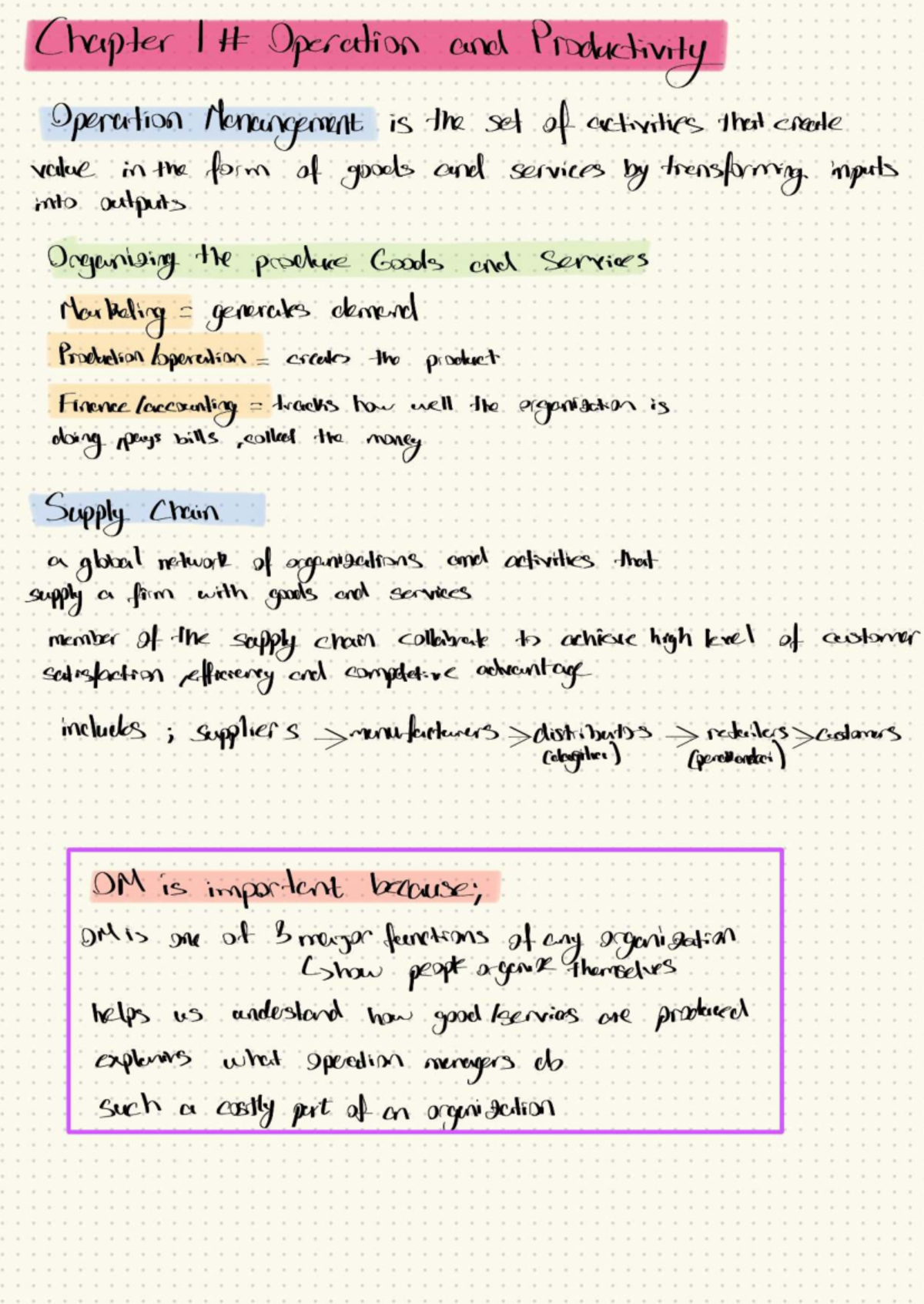 Chapter I: Operations & Productivity in OM (Fundamentals of Production ...