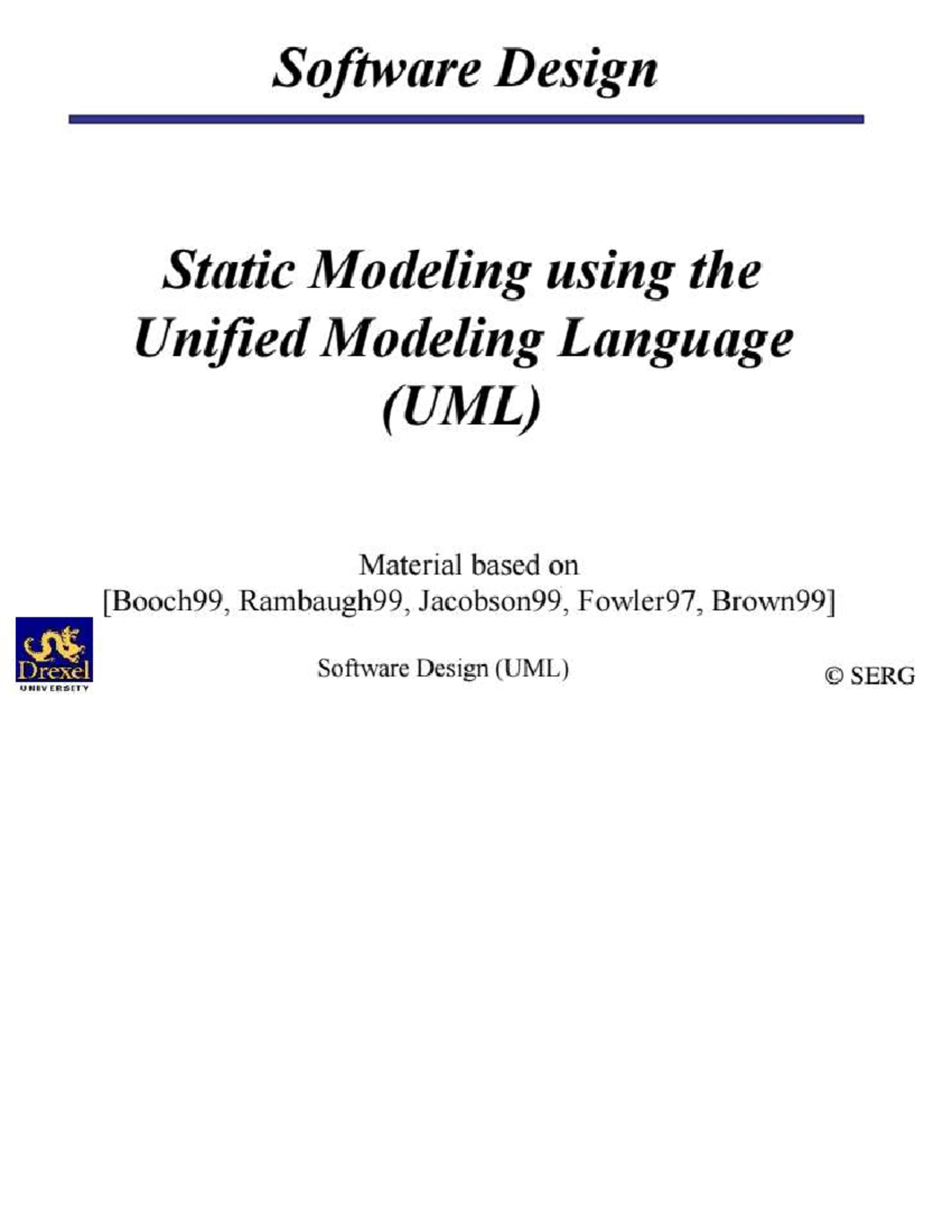 Class Diagram Overview for Software Design (UML) - ASXCASC - Studocu
