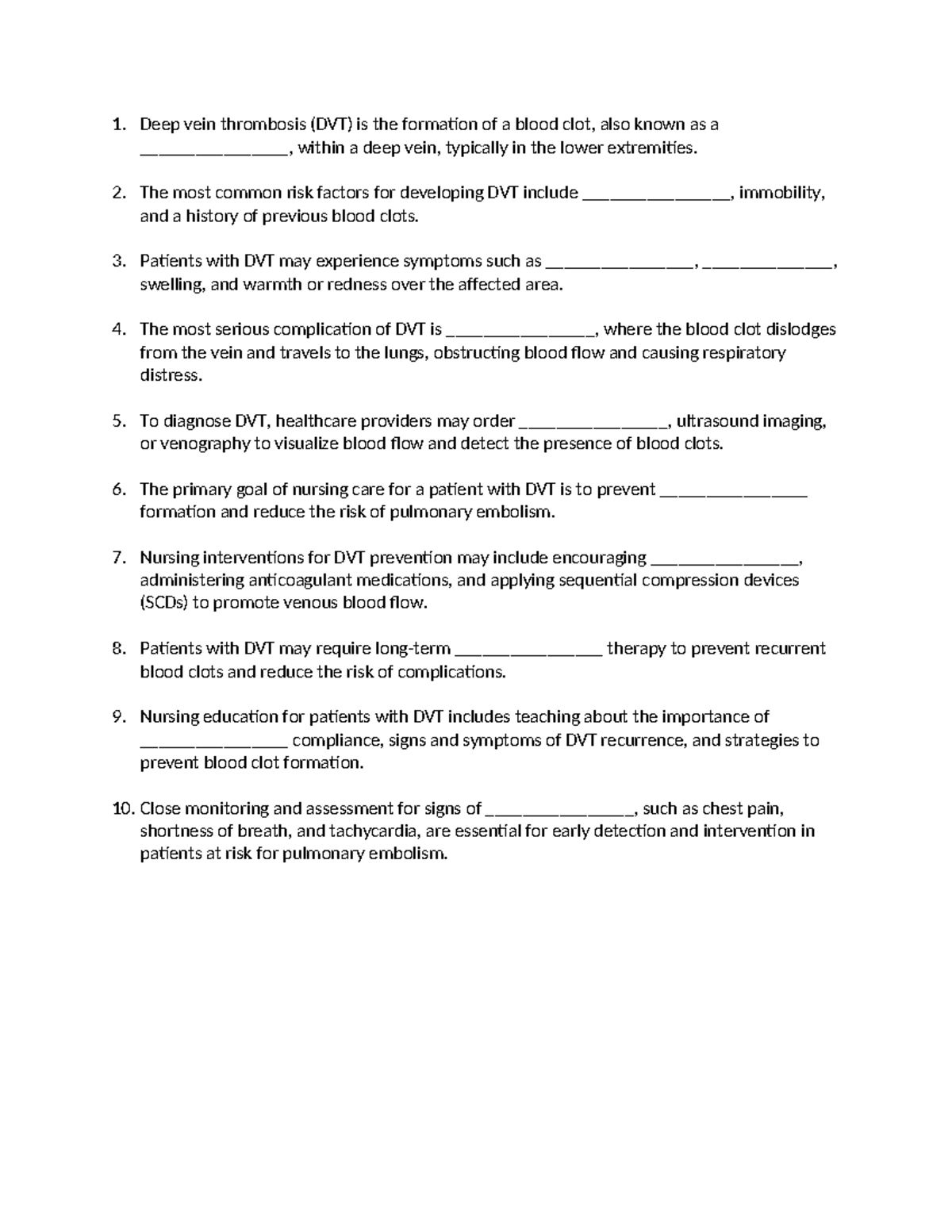 Ch 5 Deep vein thrombosis - Deep vein thrombosis (DVT) is the formation ...