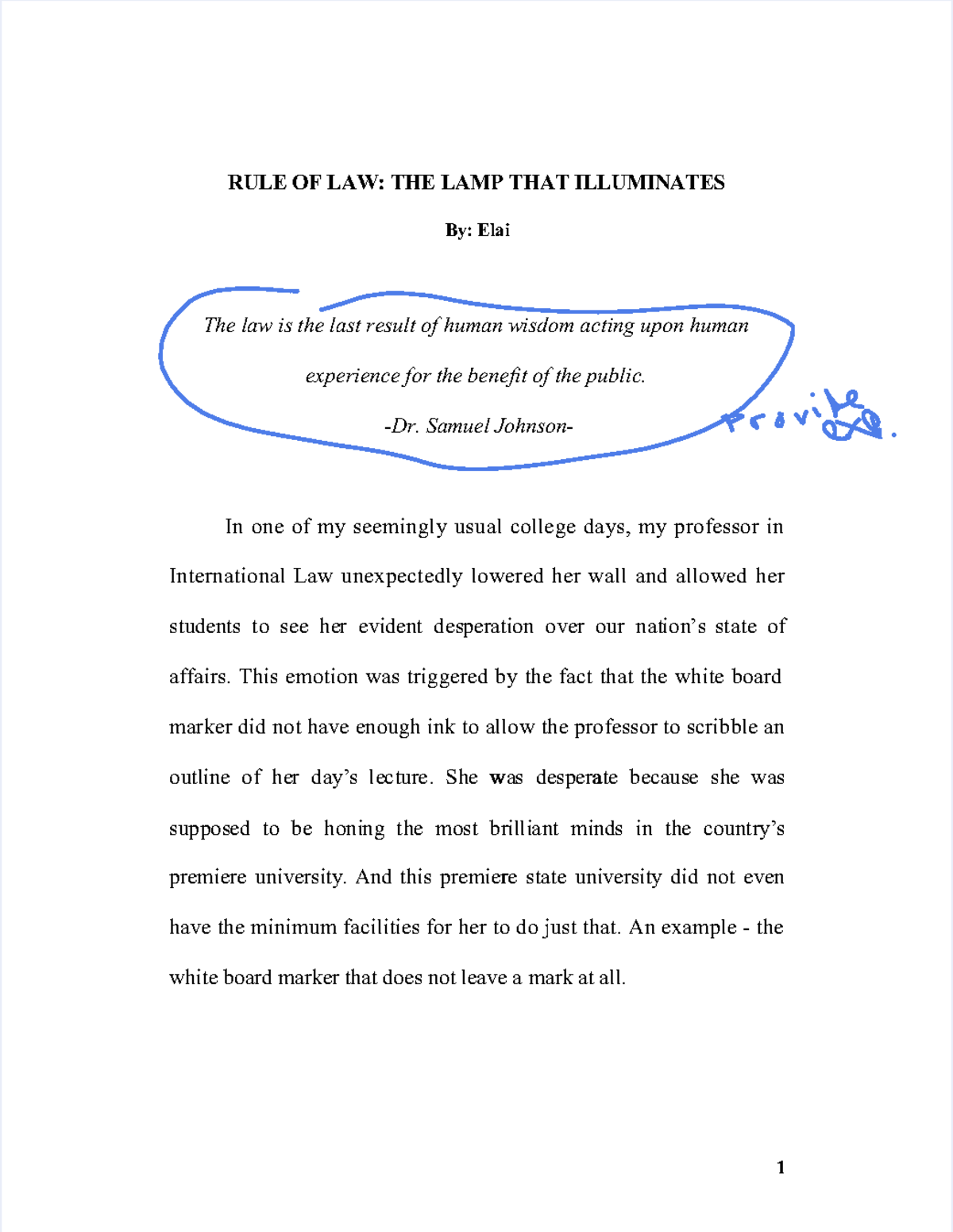 The Rule of Law The Lamp that Illuminates - RULE OF LAW: THE LAMP THAT ...