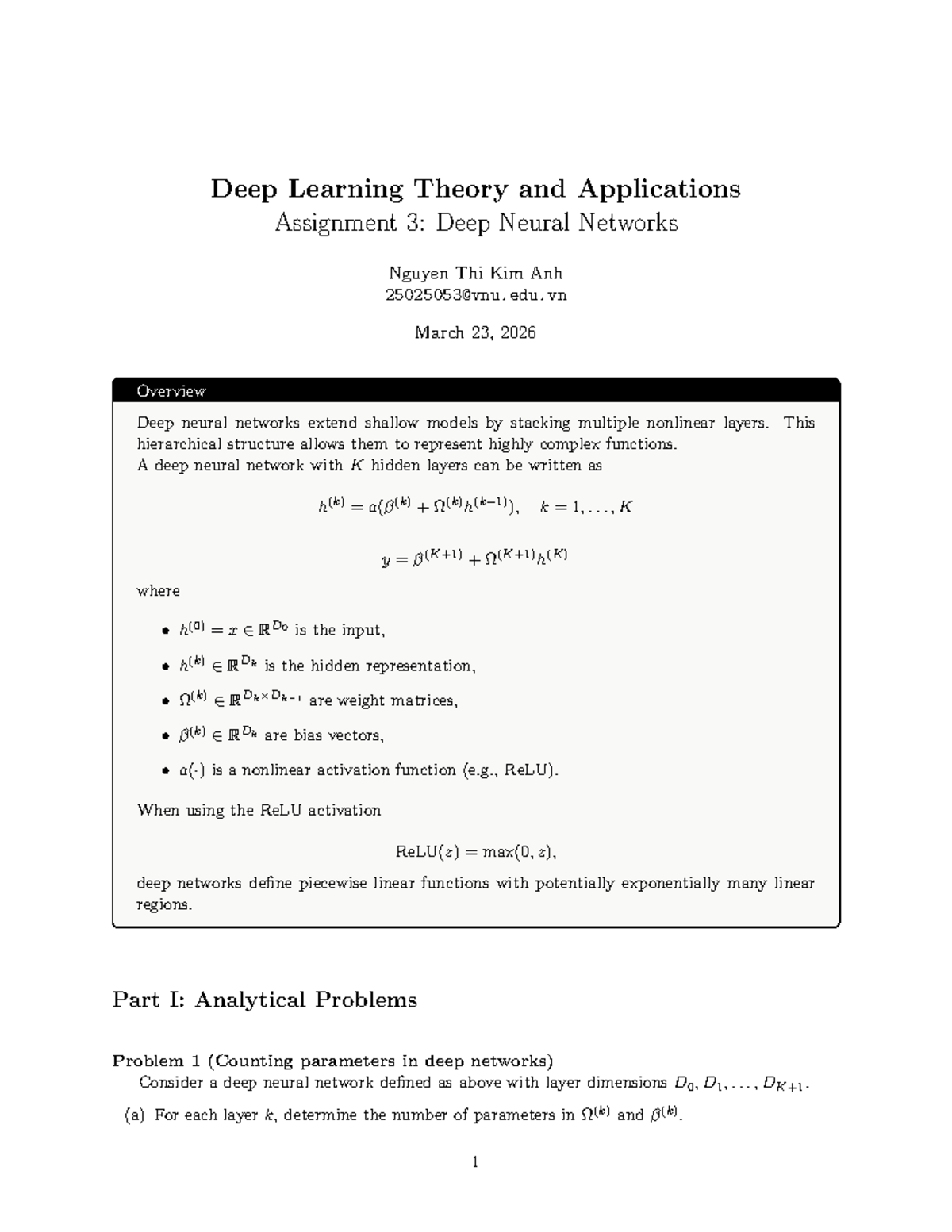 DL HW4: Deep Neural Networks Assignment Overview and Analysis - Studocu