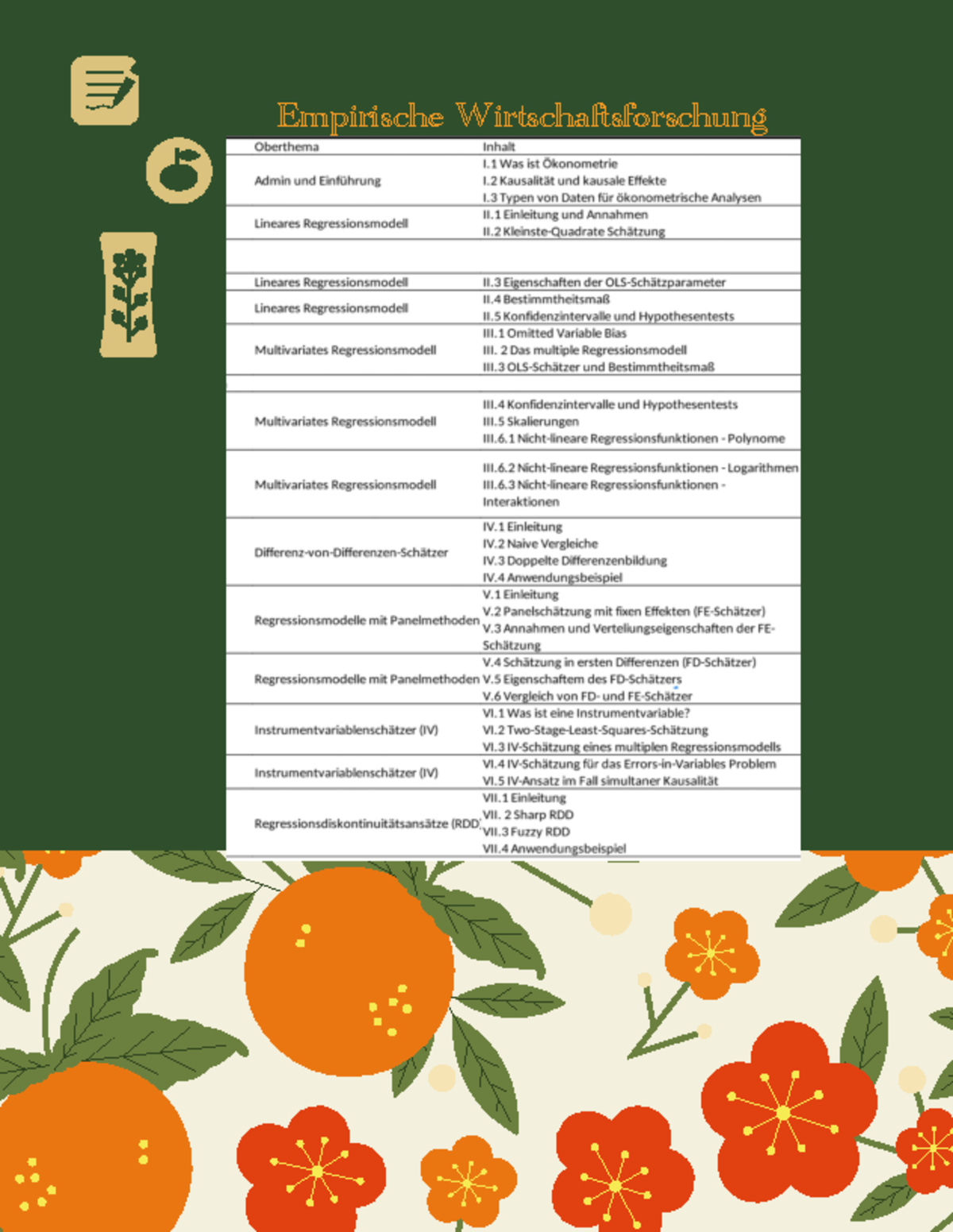 Empirische Wirtschaftsforschung Vorlesung: Regression und ...