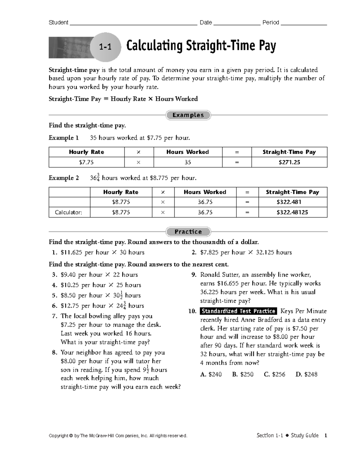 Calculating Pay Study Guide (Financial Literacy Course) - Studocu