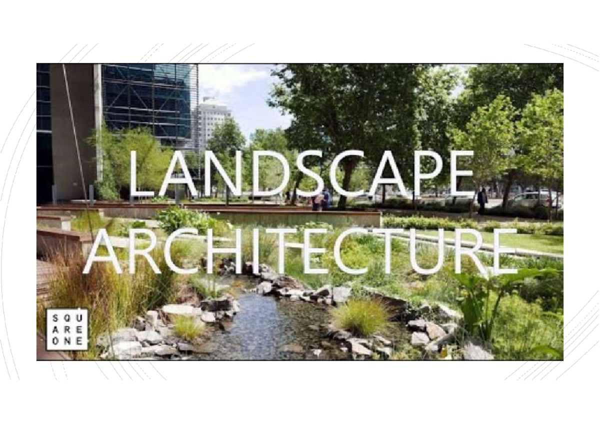ARCH 101: Specializations in Landscape Architecture - Quiz Notes - Studocu