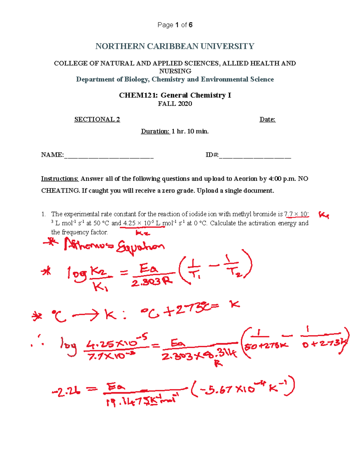 CHEM121: General Chemistry I Fall 2020 Tutorial 3 Answers - Studocu