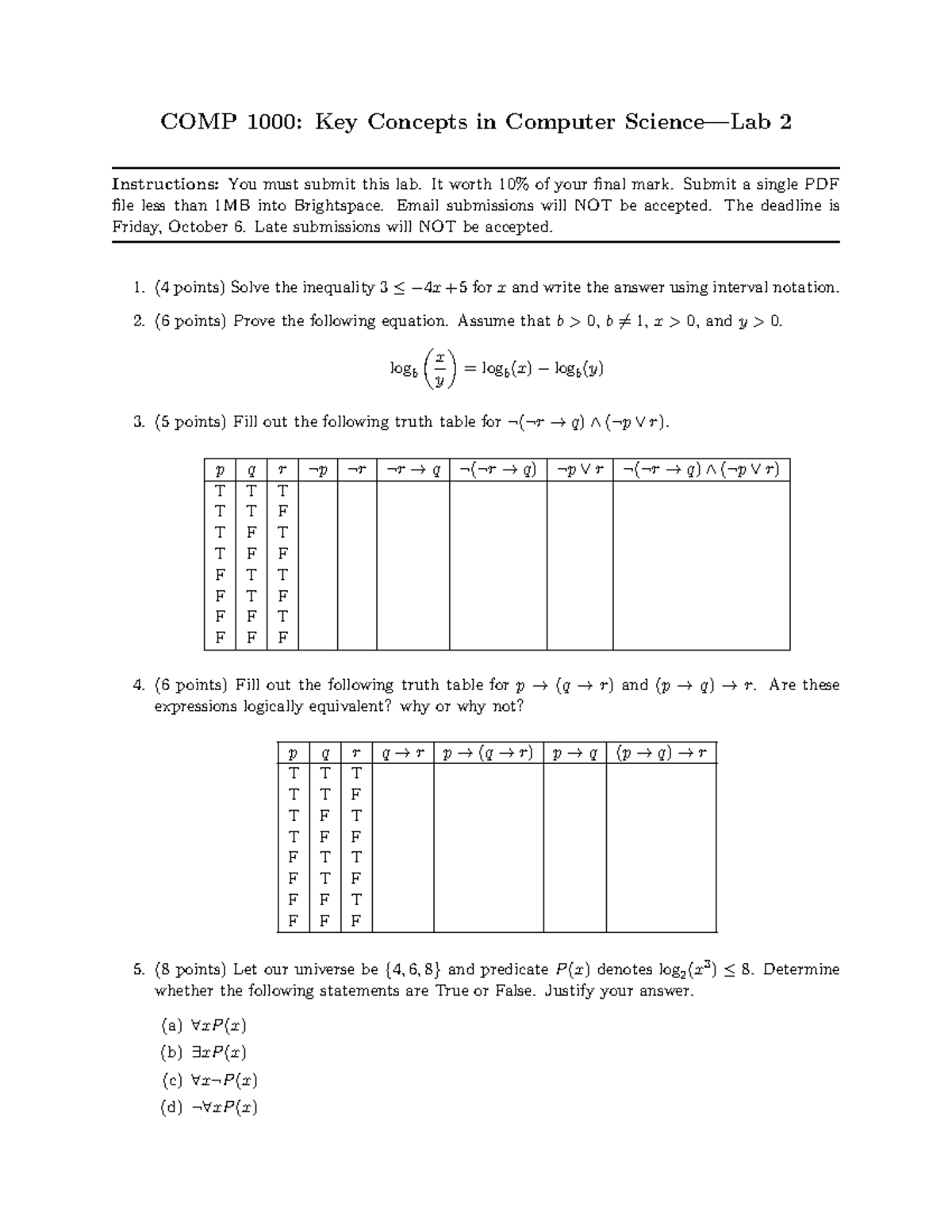 COMP 1000 - Lab 2: Key Concepts in Computer Science Exercises - Studocu