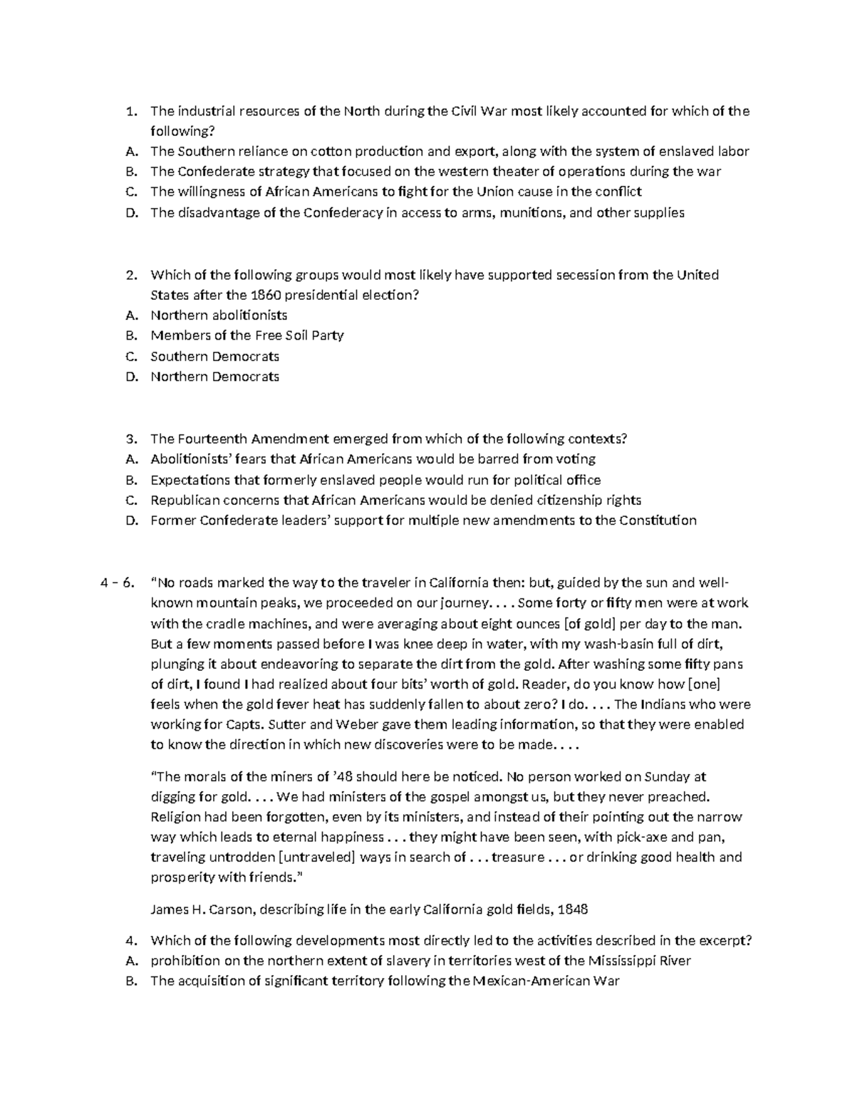 Period 5 APUSH Test Review: Examining Key Historical Themes - Studocu