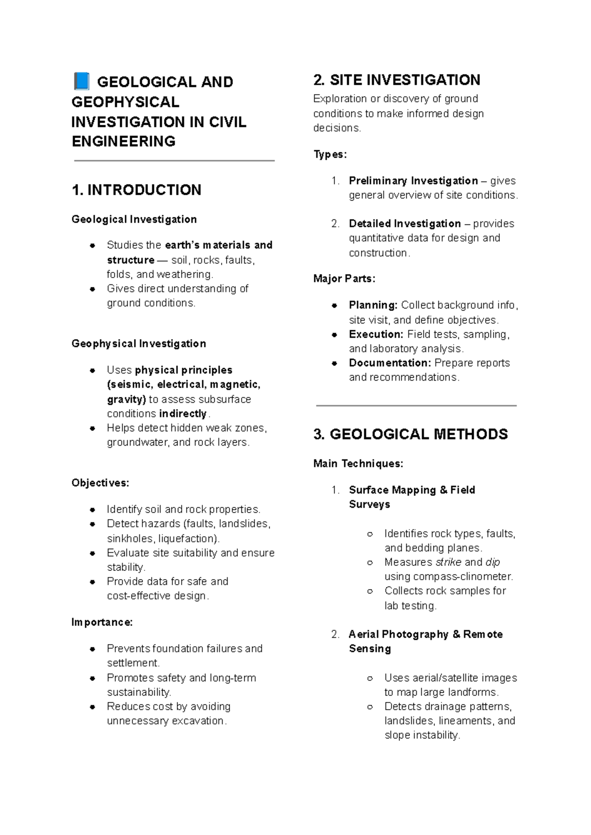 GEO Q2 Reviewer: Geological & Geophysical Investigations in Civil ...