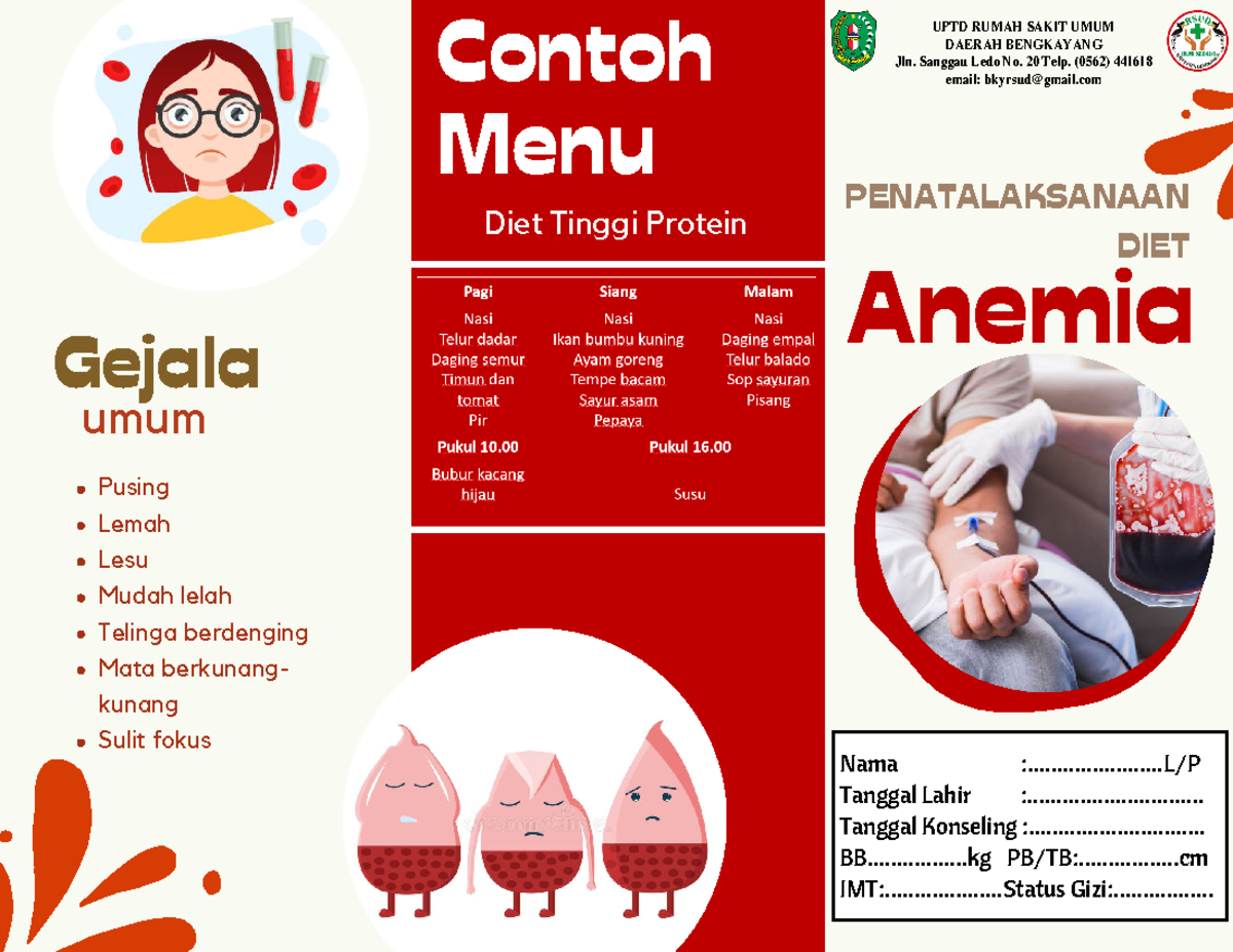Leaflet on Anemia Management and Diet - LATSAR - Studocu
