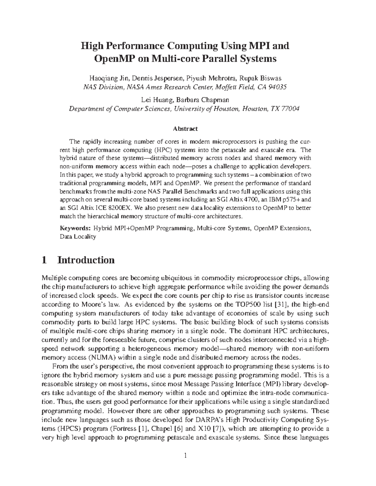 High performance computing using MPI and OpenMP on Multi-core Parallel ...