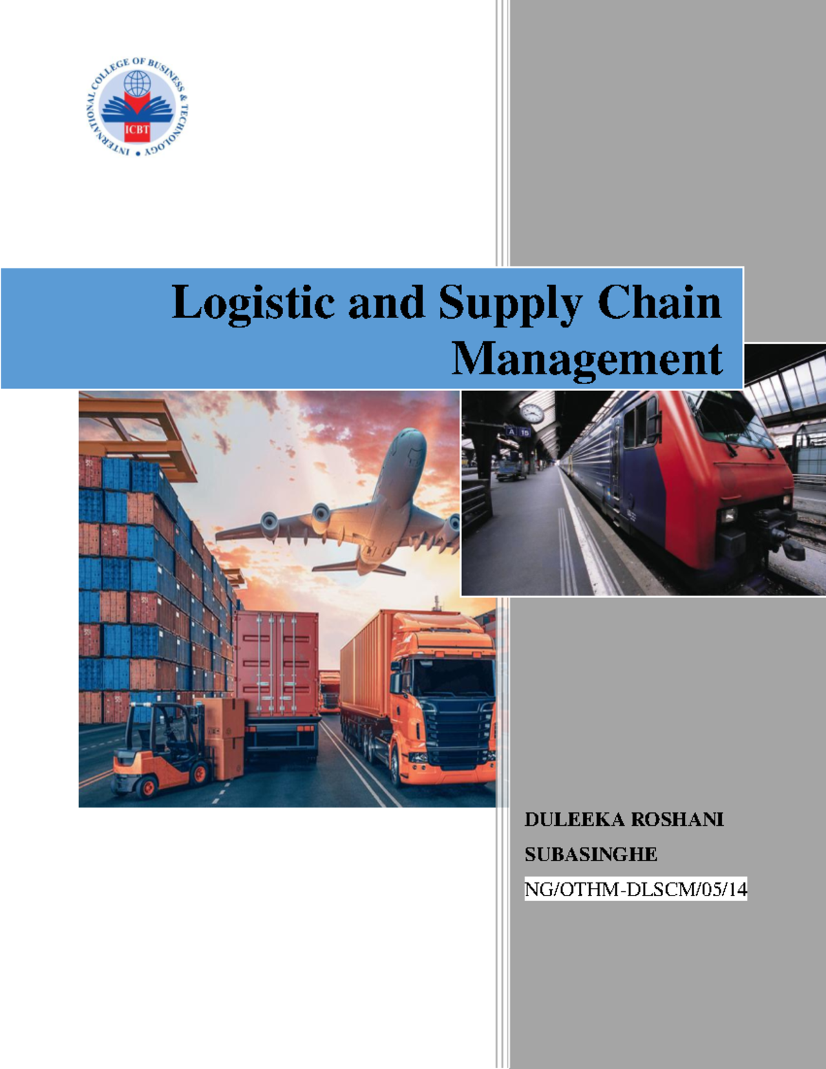 Logistics and Supply Chain Management Assessment - OTHM DLSCM/05 - Studocu
