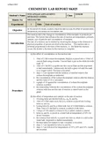 LAB Report 1 - CHEMISTRY LABORATORY REPORT EXPERIMENT 1 TITLE : NAME : PRACTICUM CLASS : 4DSF12a ...