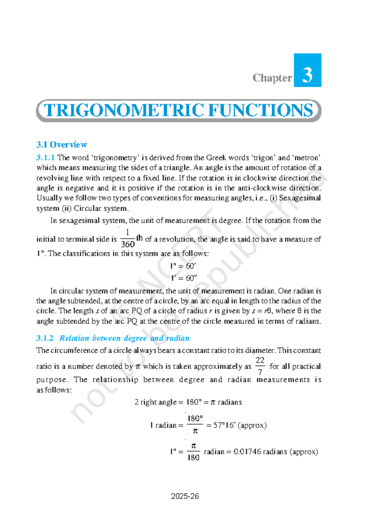 Chapter 3: Trigonometric Functions - Overview and Examples - Studocu