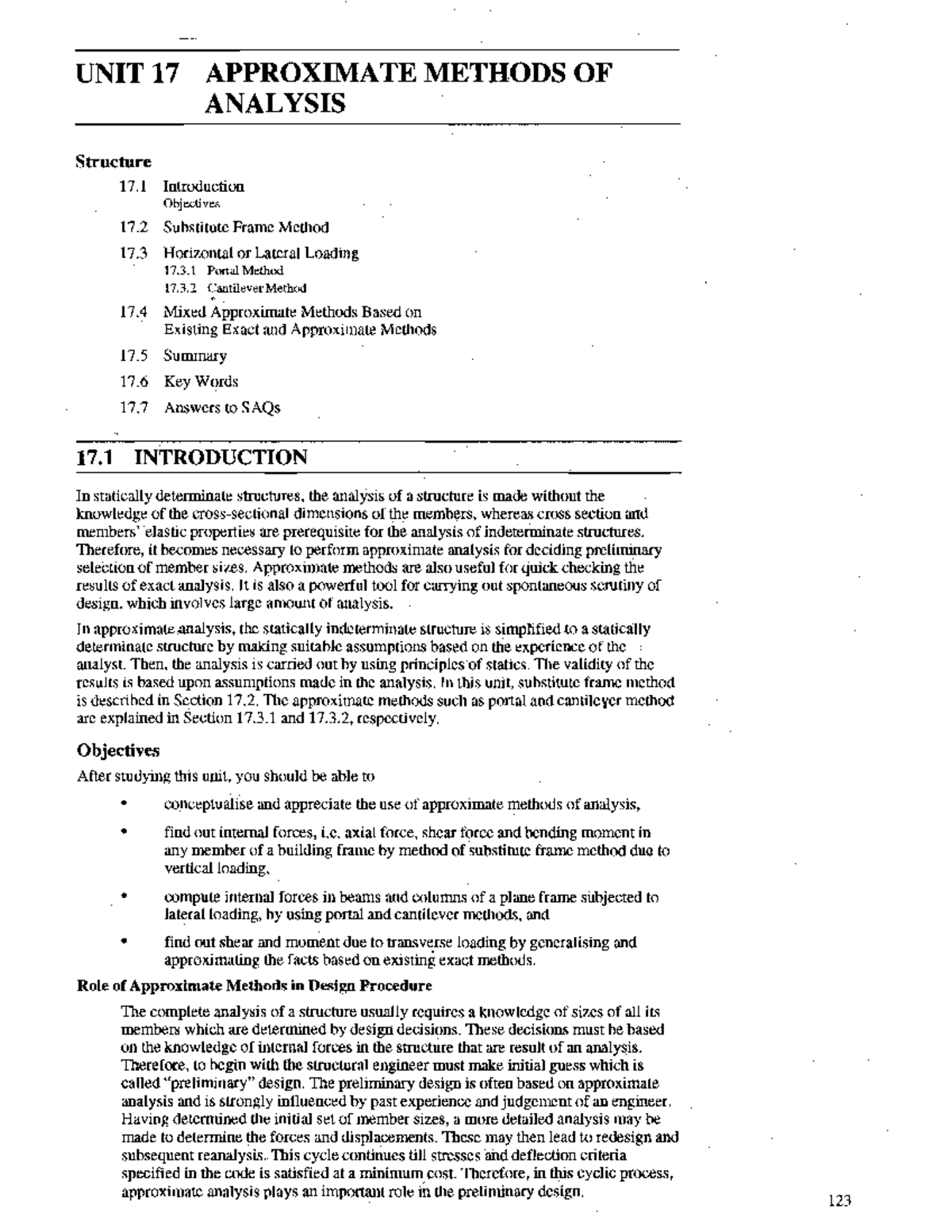 Unit 17: Approximate Methods of Analysis in Structural Engineering ...