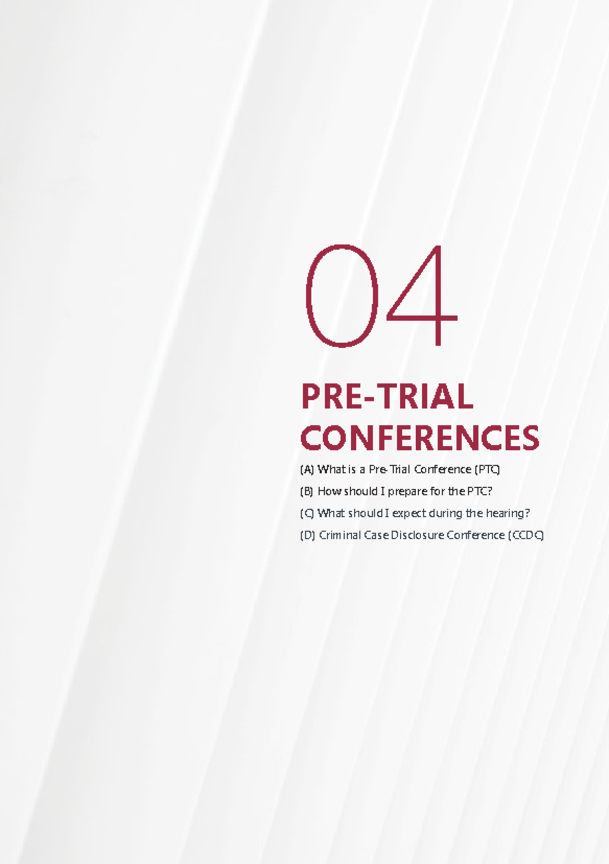 Chapter 4: Pre-Trial Conference Overview and CCDC Guidelines - Studocu