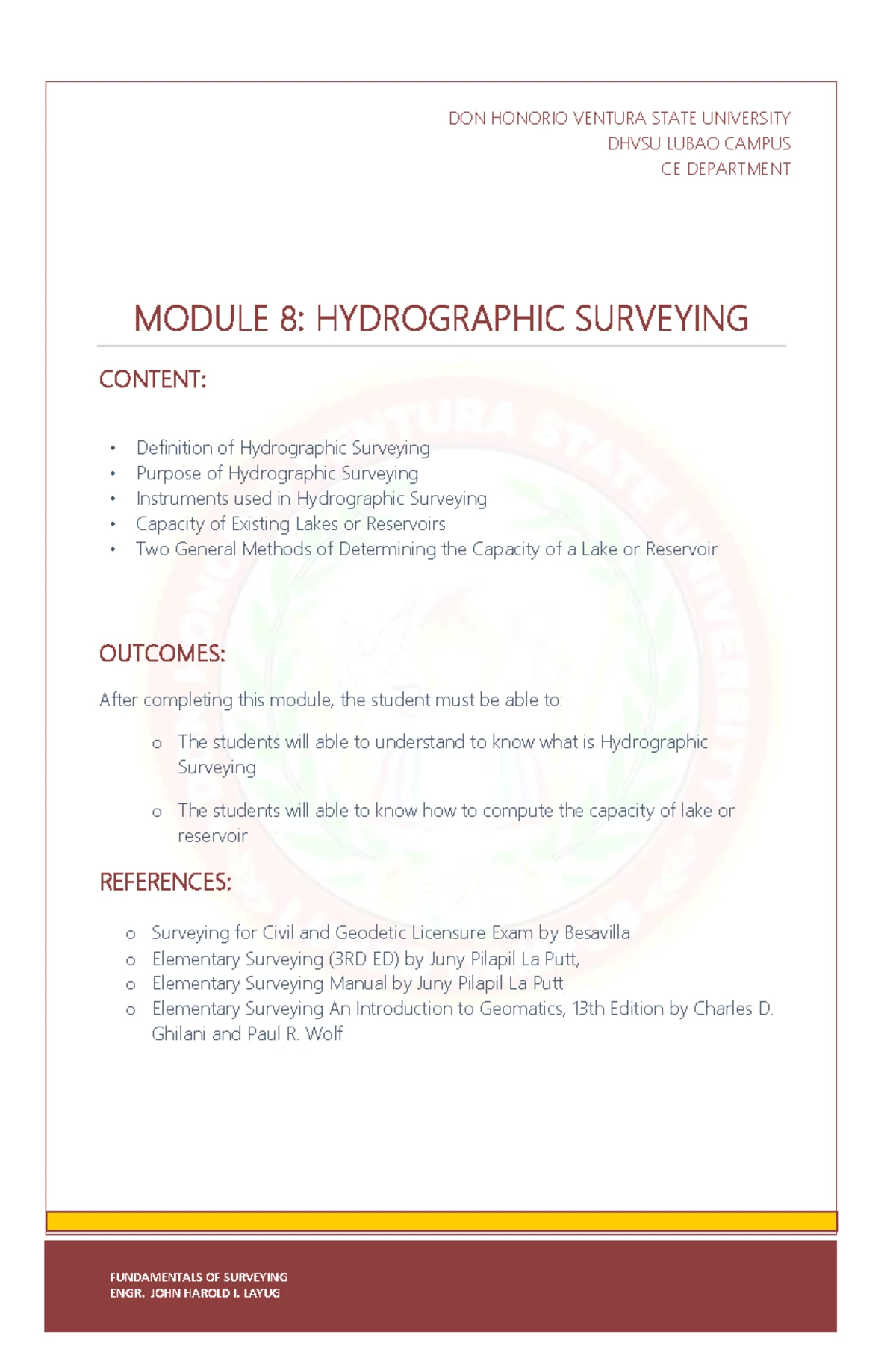 Surveying - Module 4: Traverse Computations & Adjustments - Studocu